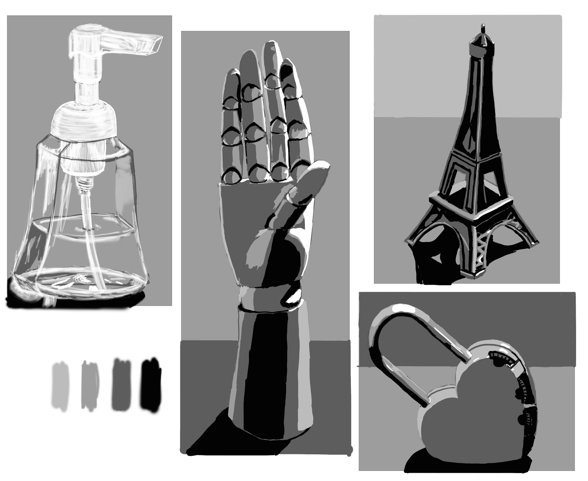 ArtStation - 4 Value Study Digital painting