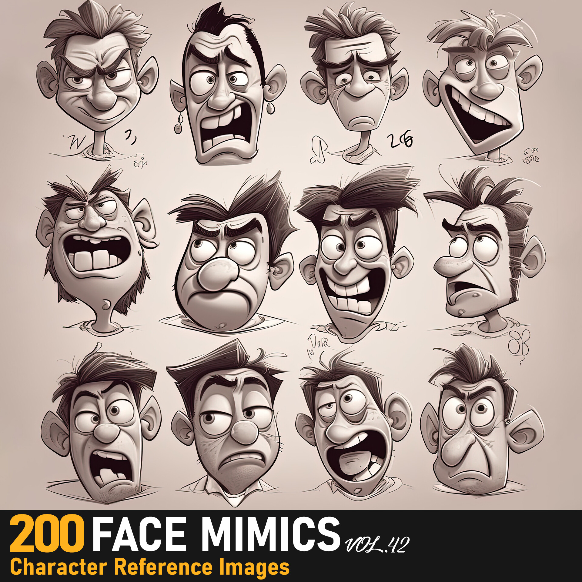 Artstation Face Mimics Vol 42 4k Reference Images