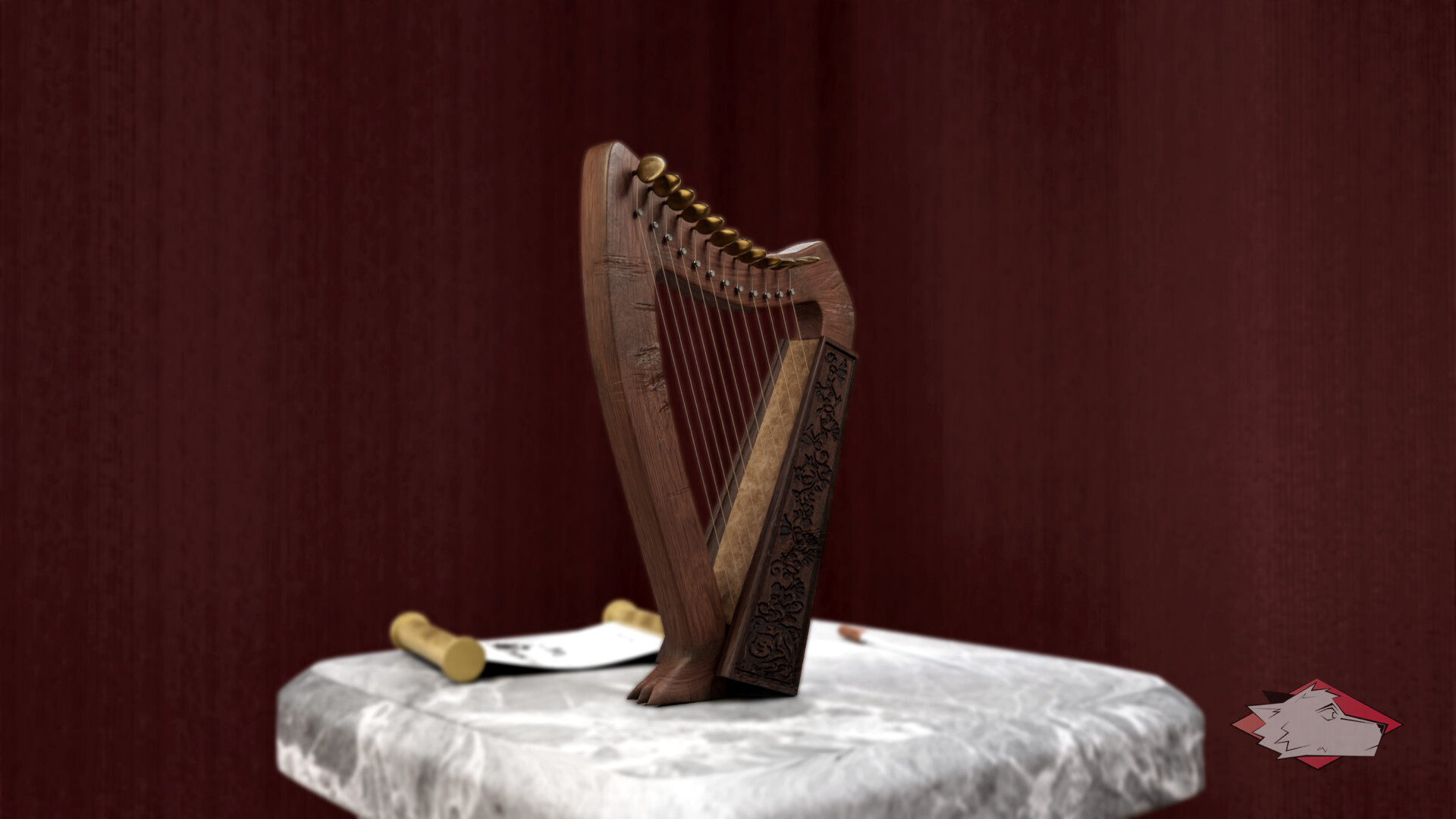 ArtStation - String Instrument Harp/Lyre Model