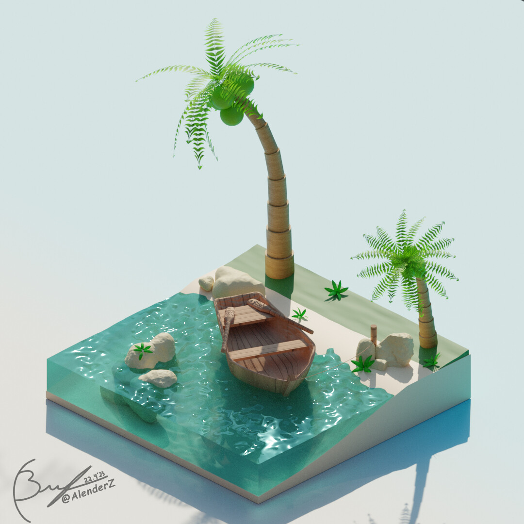 ArtStation - Simple Trophical Beach
