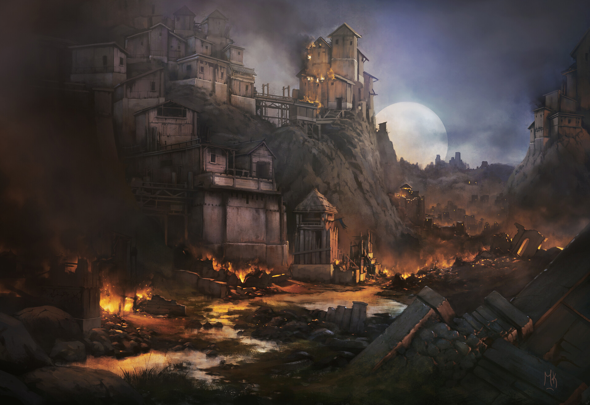 ArtStation - Village Fire