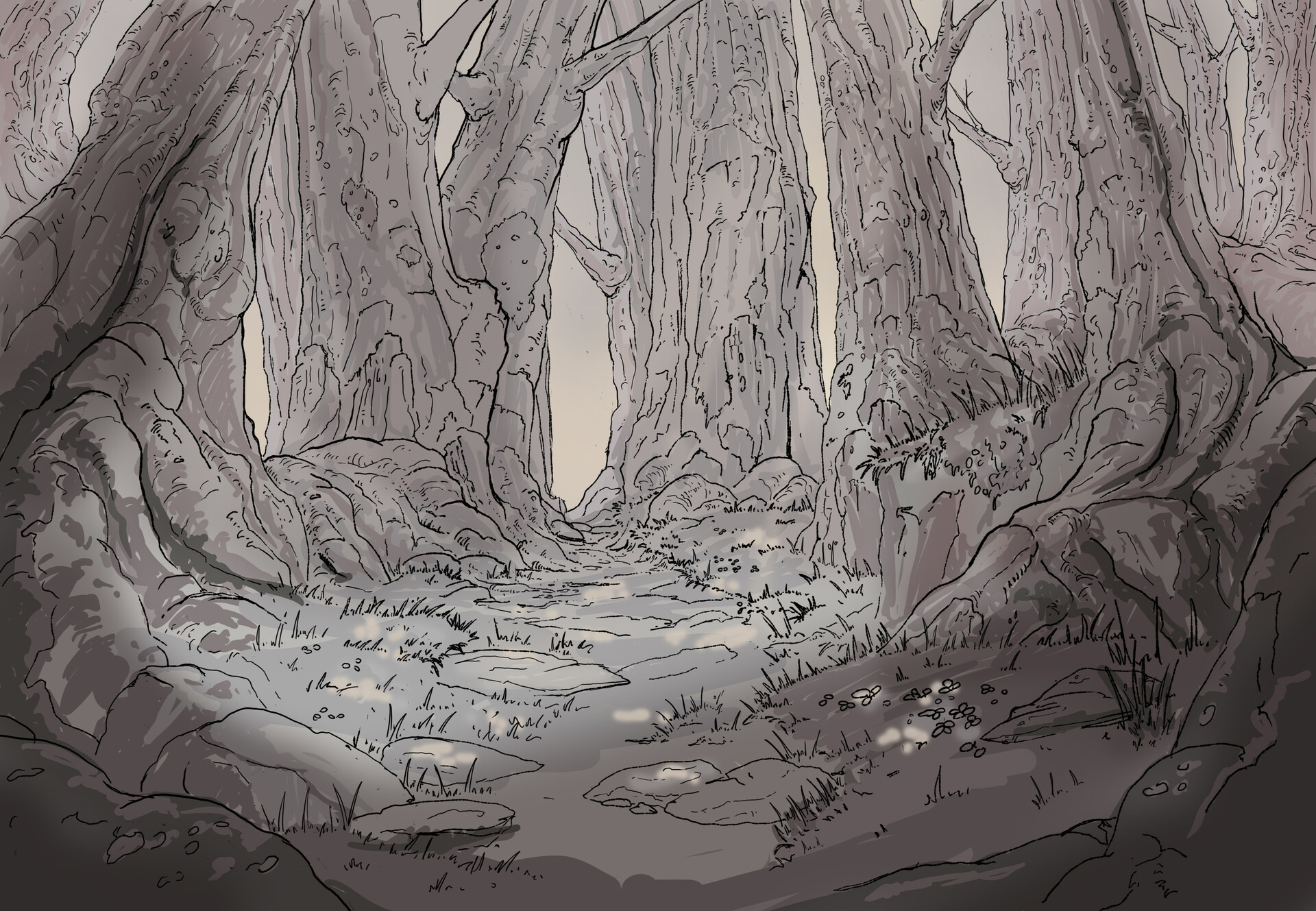 ArtStation - forest sketchs