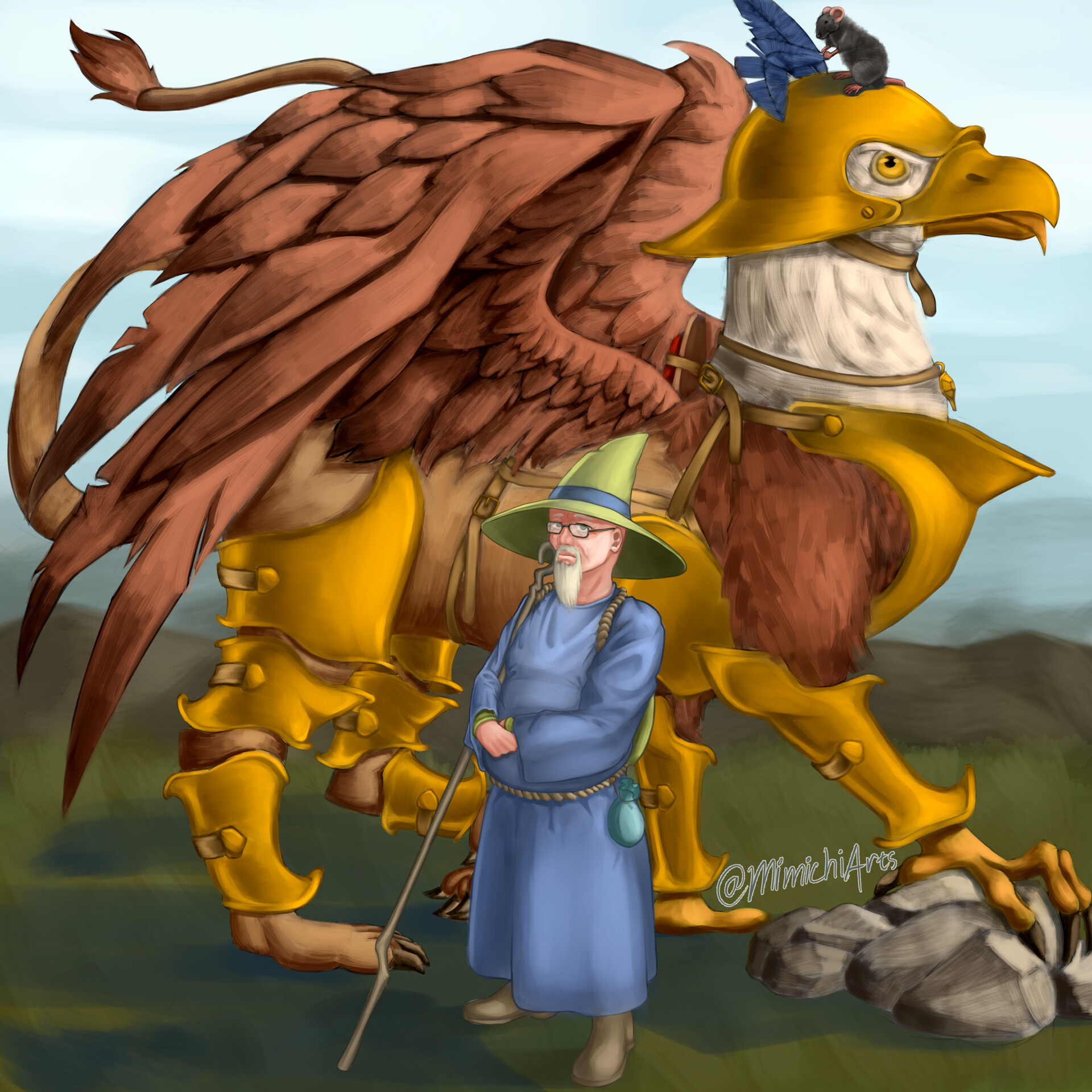 ArtStation - Wizard and Griffin