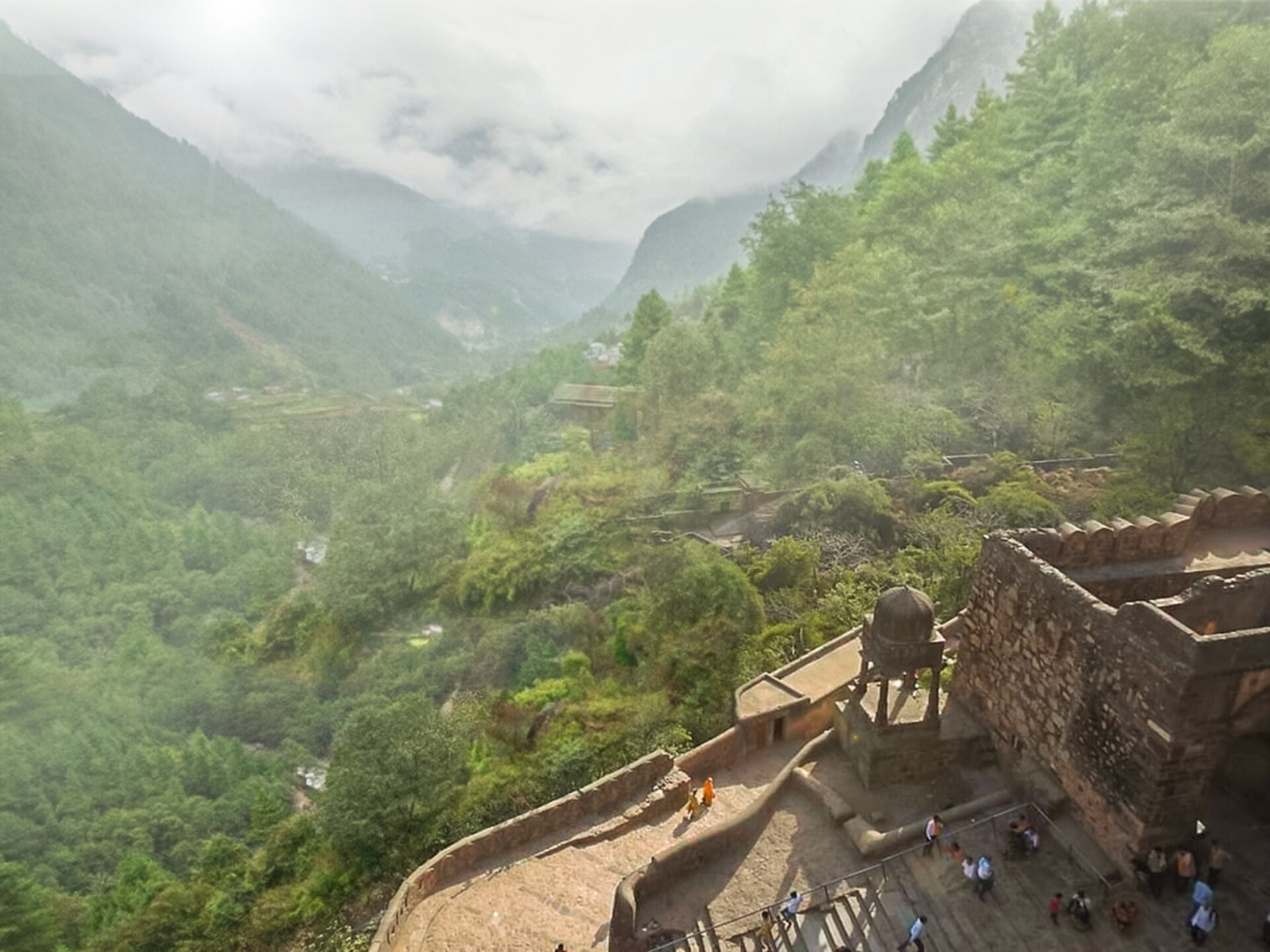 ArtStation - Mountains Broken Fort Aerial View