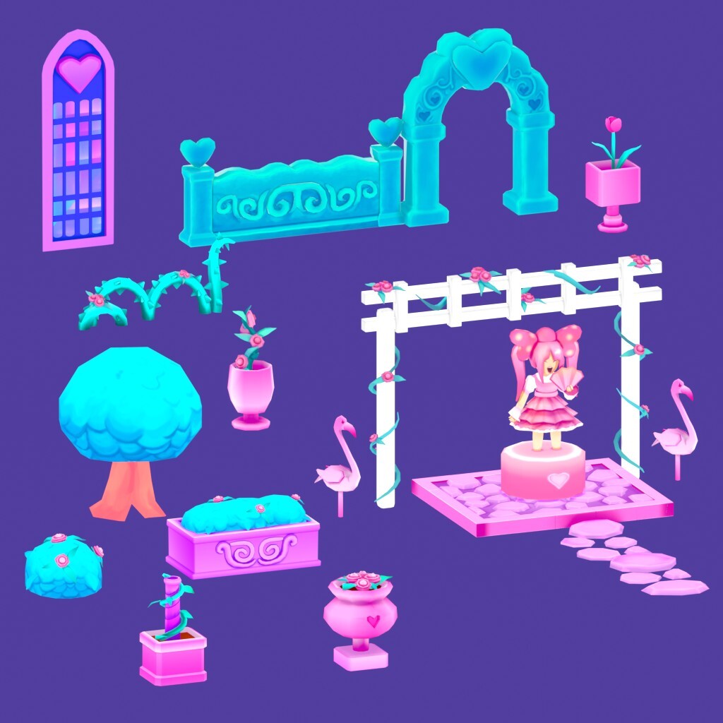 ArtStation - Sweetheart's Castle Garden Assets