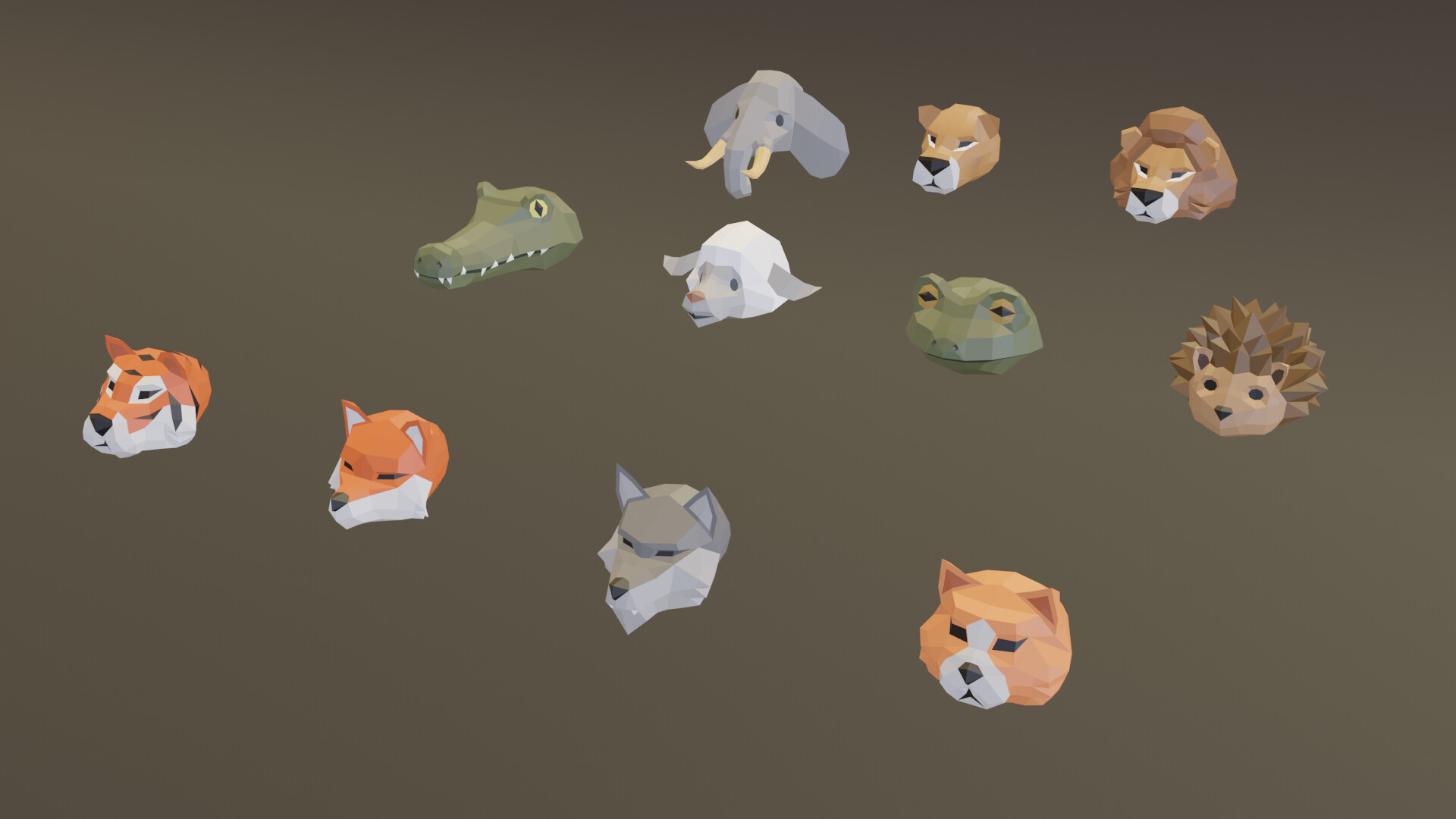 ArtStation - Low poly animal masks