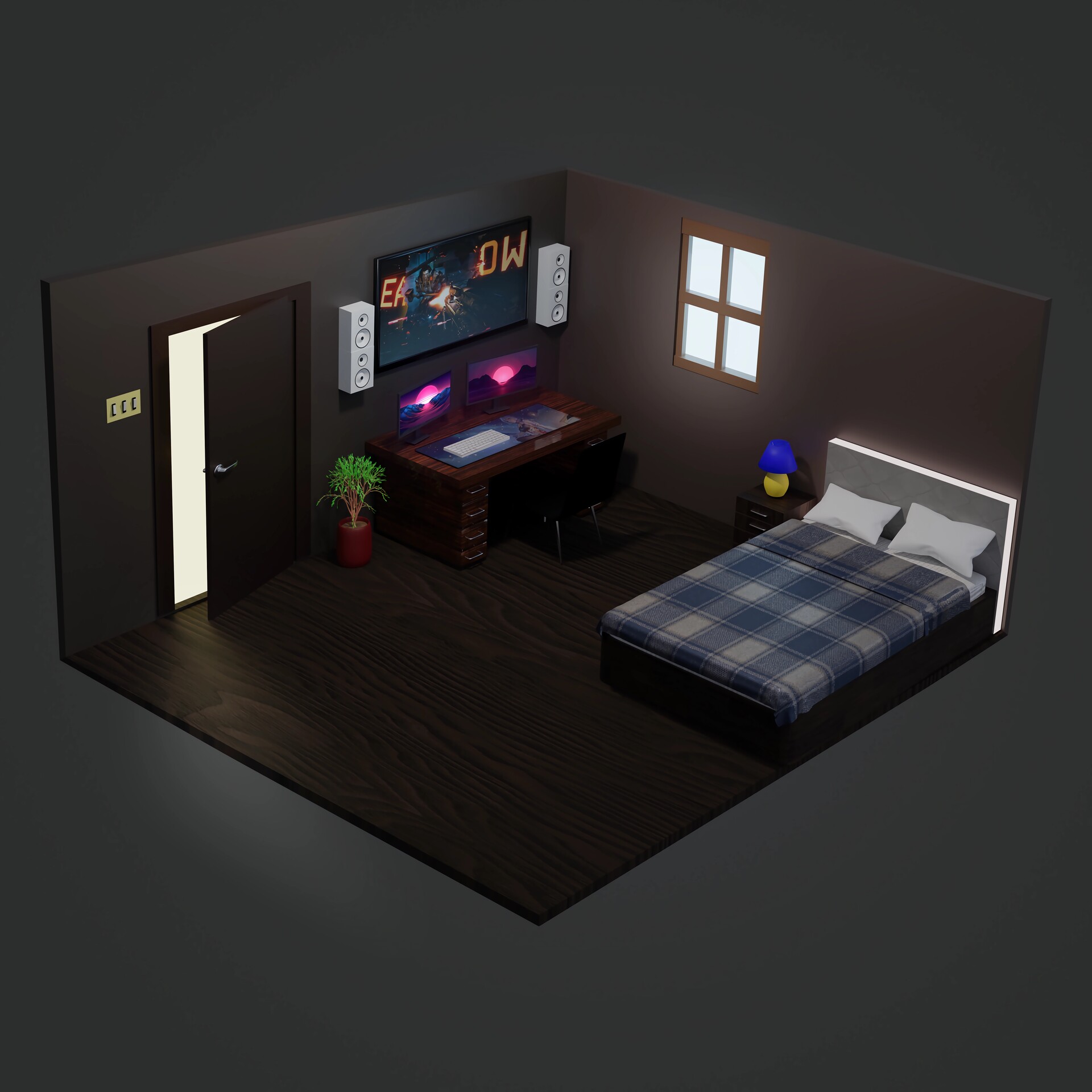 ArtStation - Basic Room Isometric