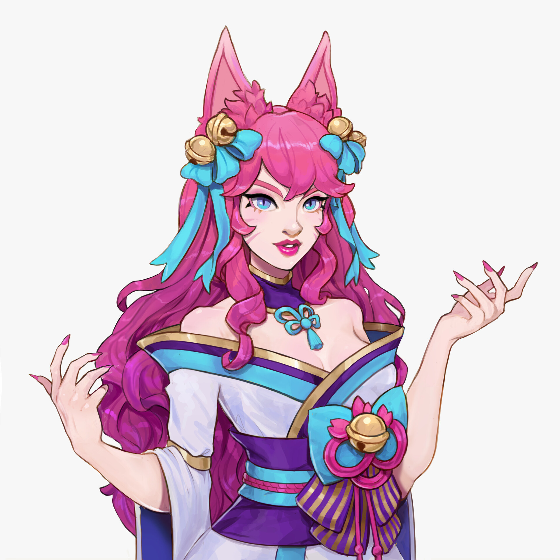 ArtStation - spirit blossom ahri fan art