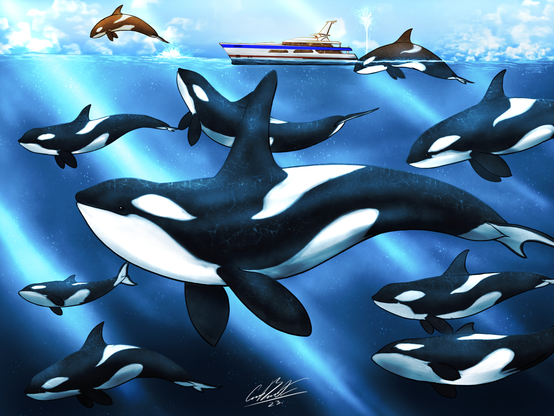 ArtStation - Family of Orcas