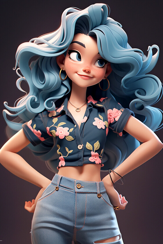 ArtStation - Blue Hair is beautiful