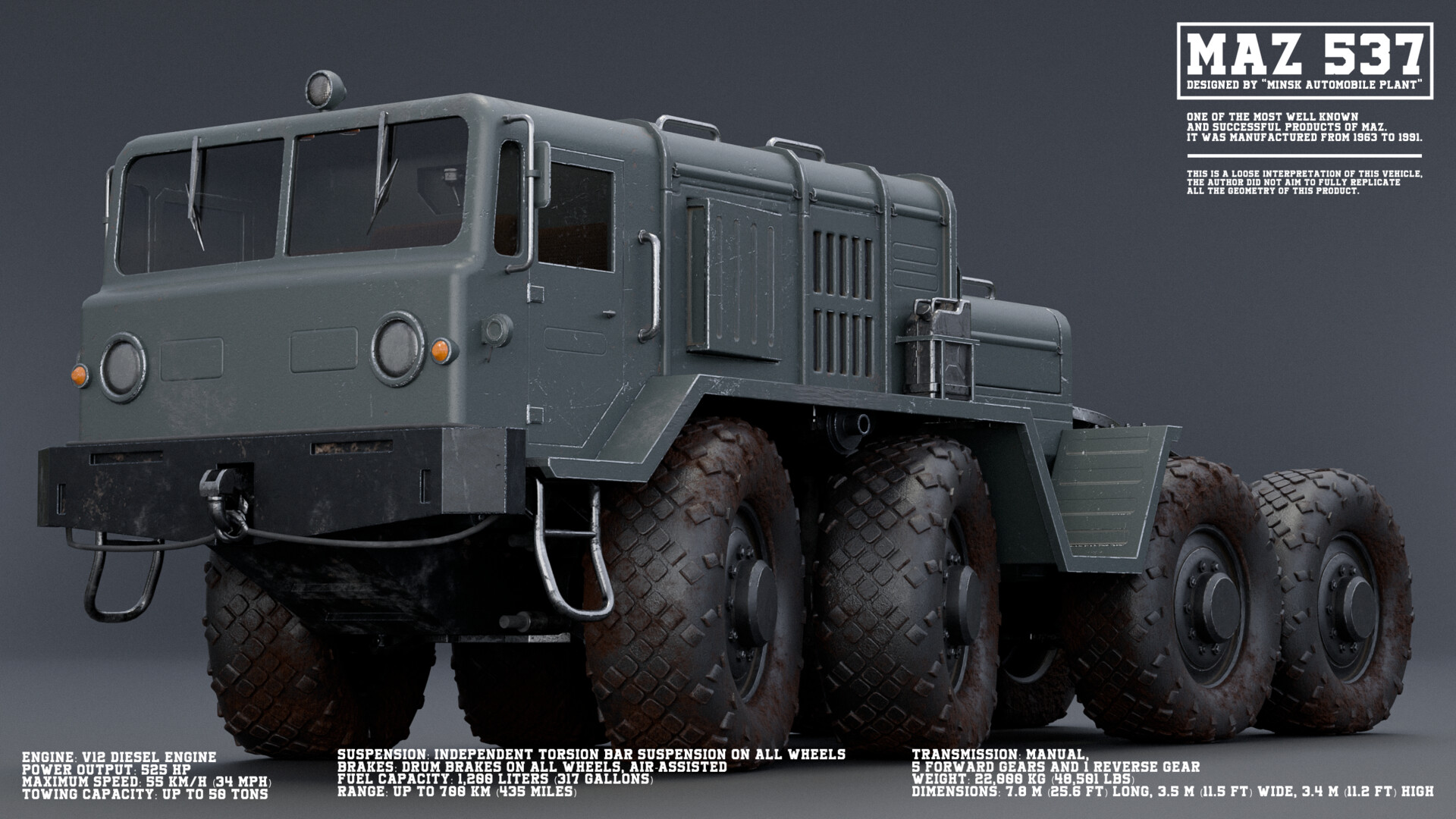 Daniel Ast. - MAZ-537 Military Truck (Low Poly)