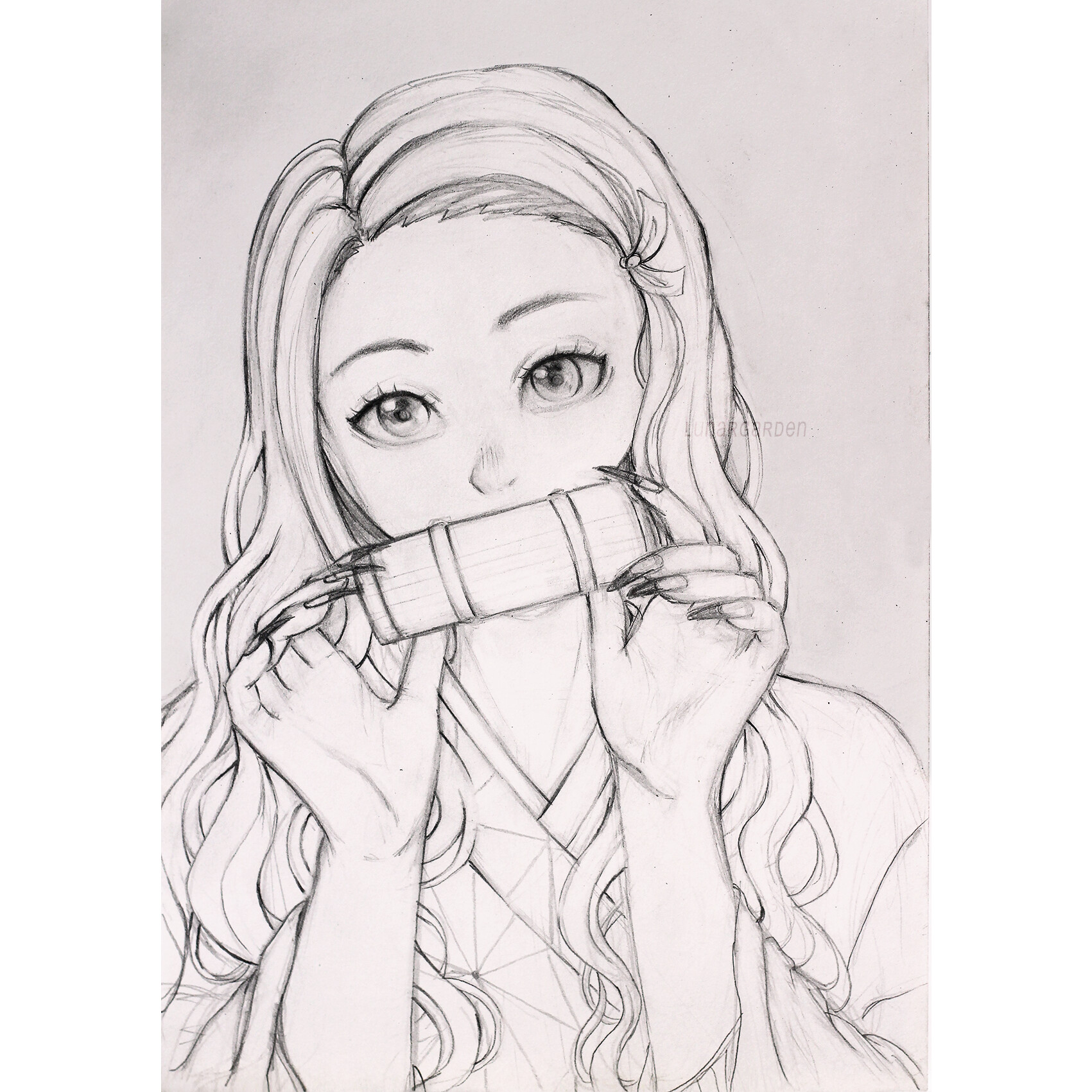 ArtStation - Nezuko pencil fanart (Demon Slayer)