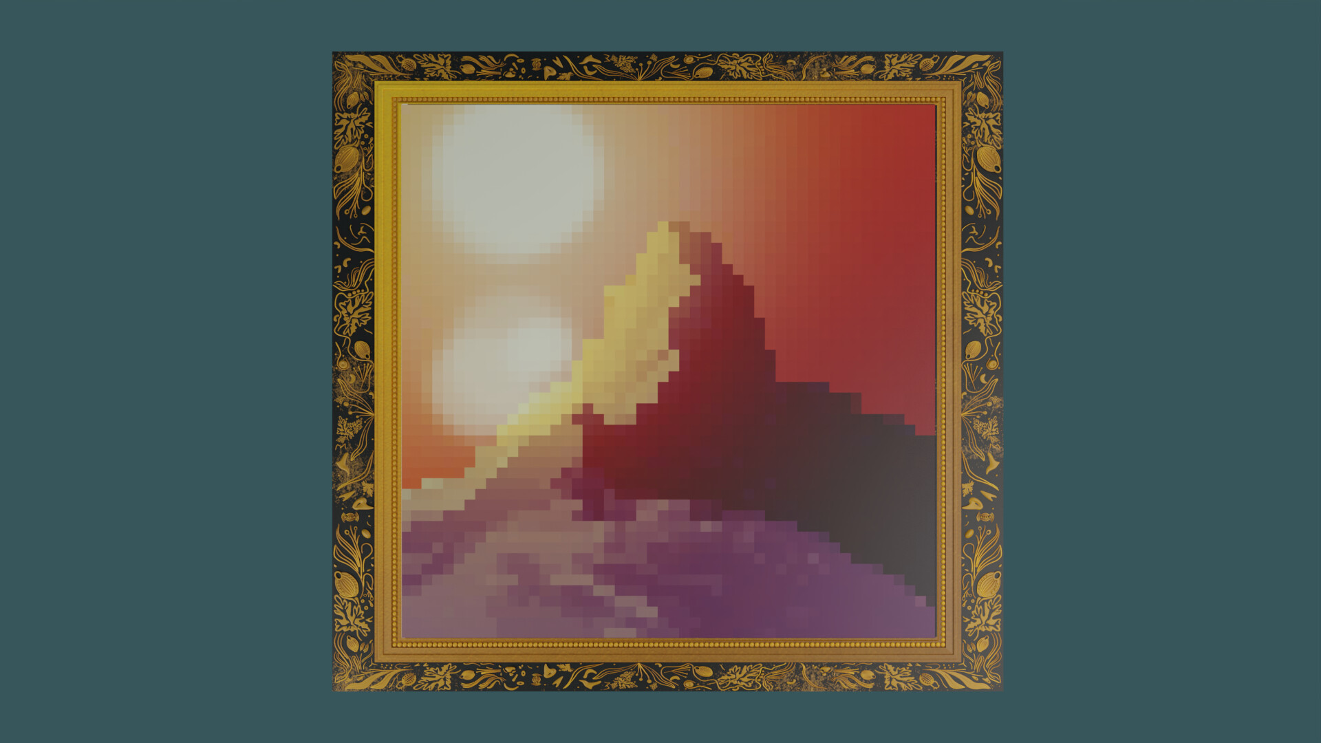 ArtStation - Pixel Art Painting with Golden Frame