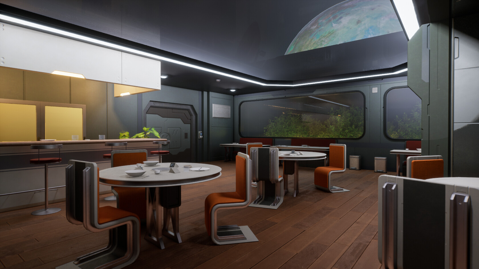 ArtStation - Space Habitat Cafeteria