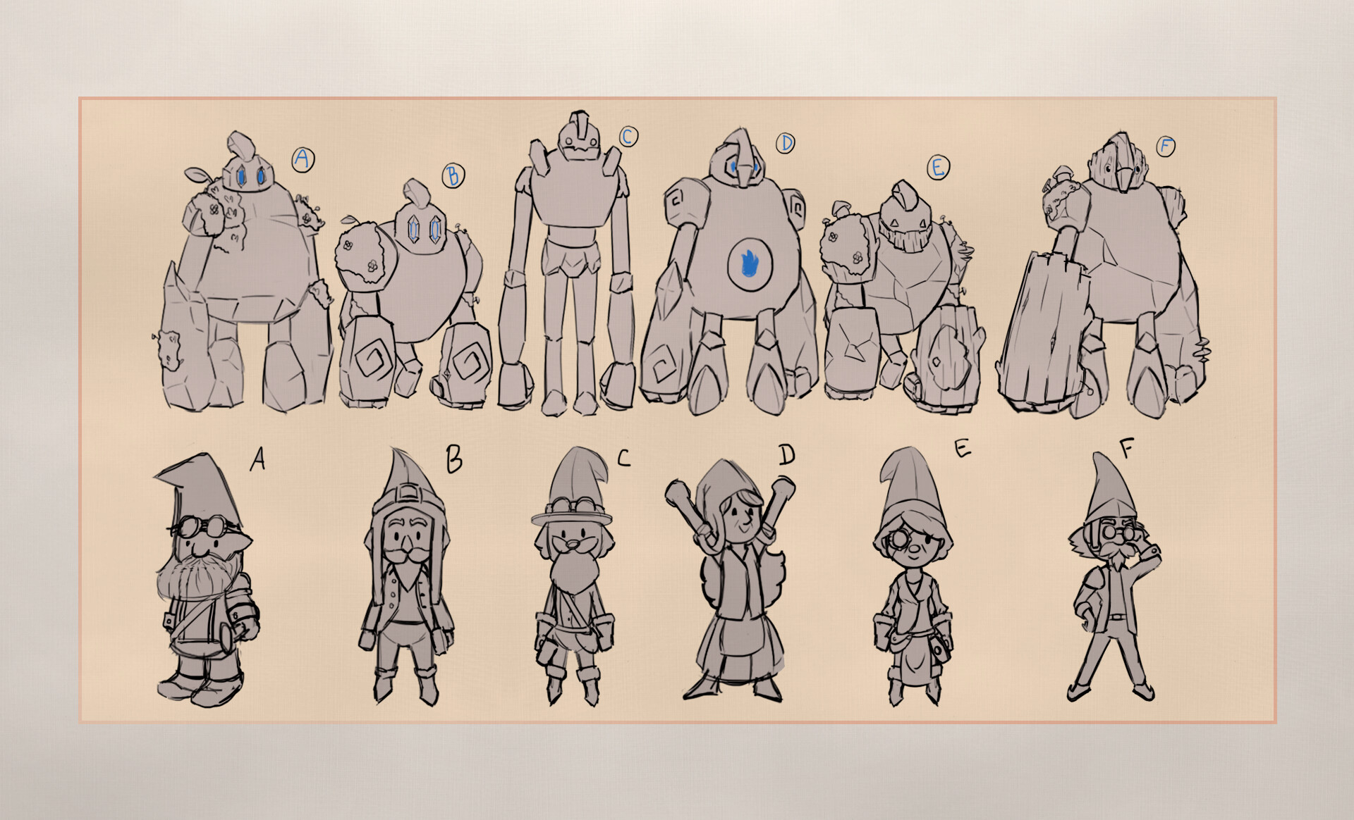 ArtStation - 2D game concept art // Golem and Gnome