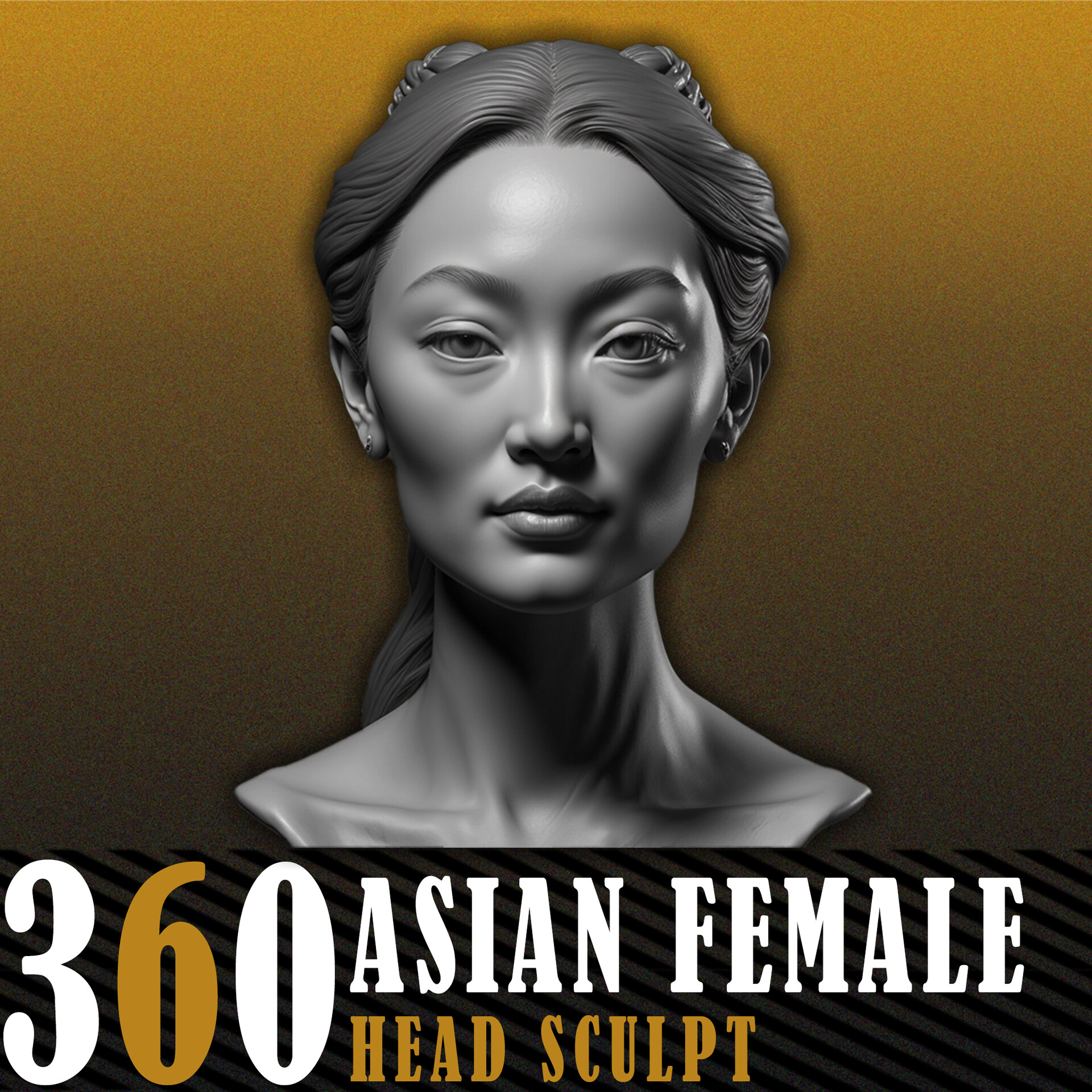 ArtStation - 360 Asian Female Head Sculpt/Reference for artist - VOL01