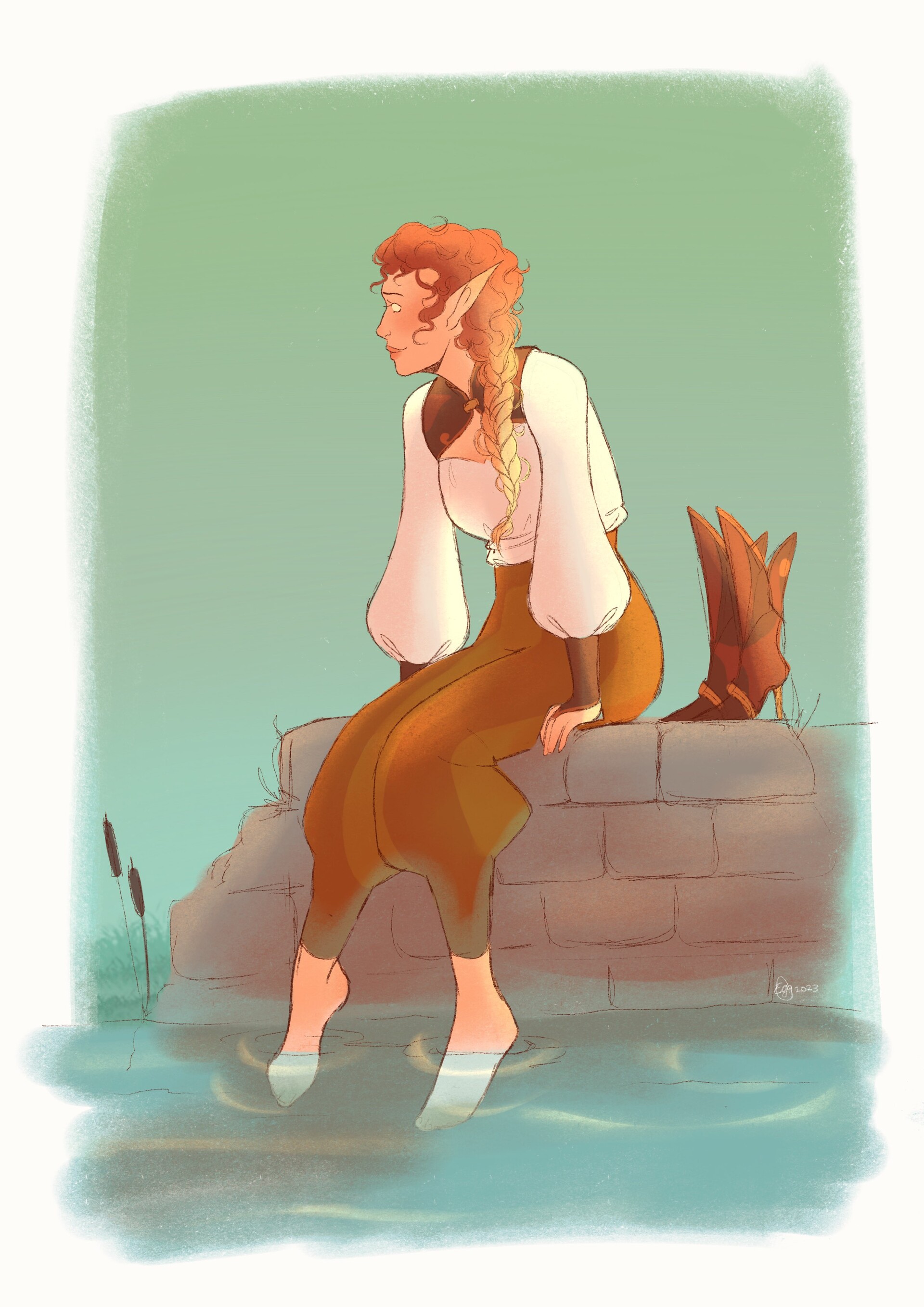 ArtStation - Eladrin by the stream