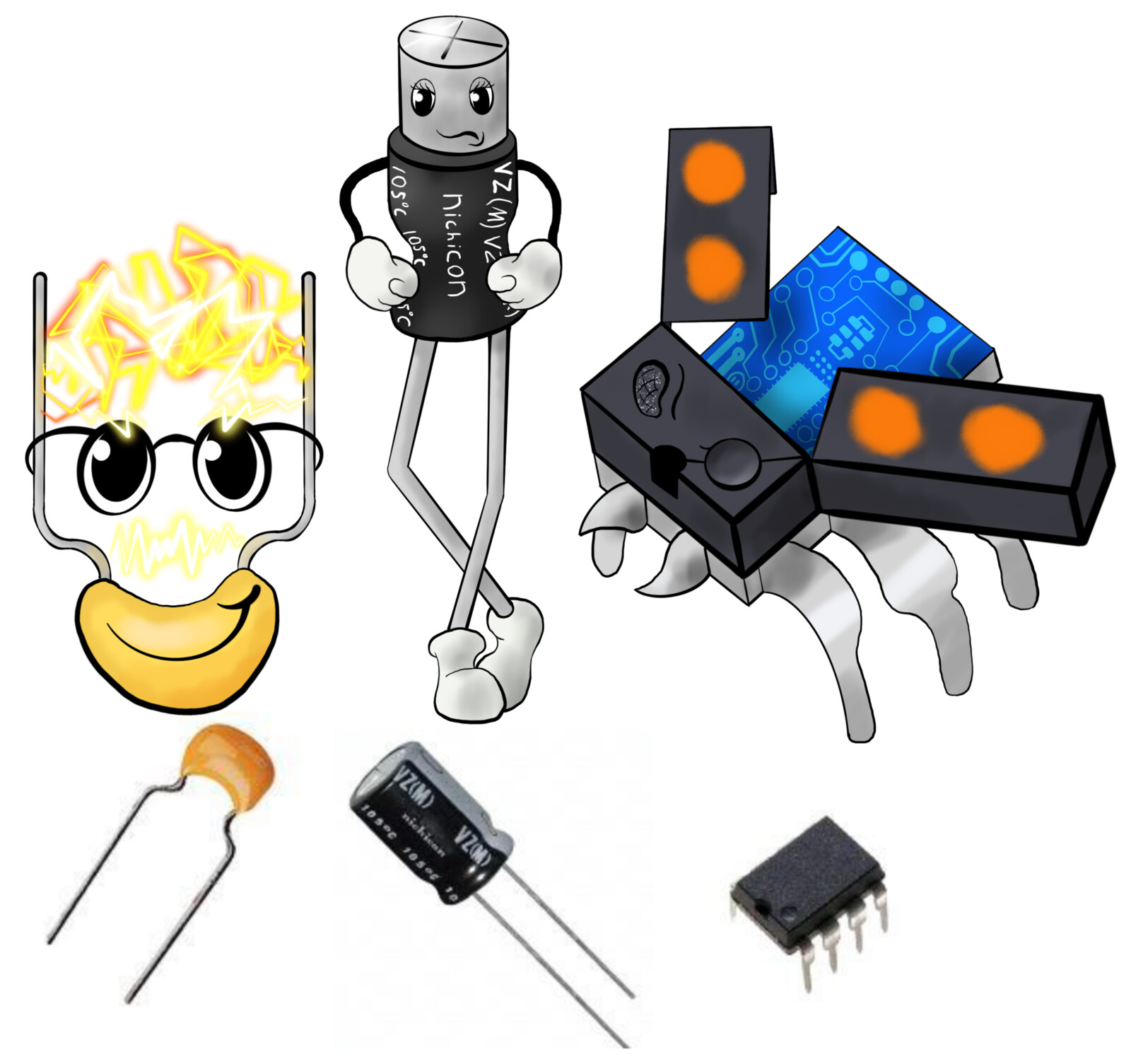 Purpleplatypus - electronic component cartoon characters