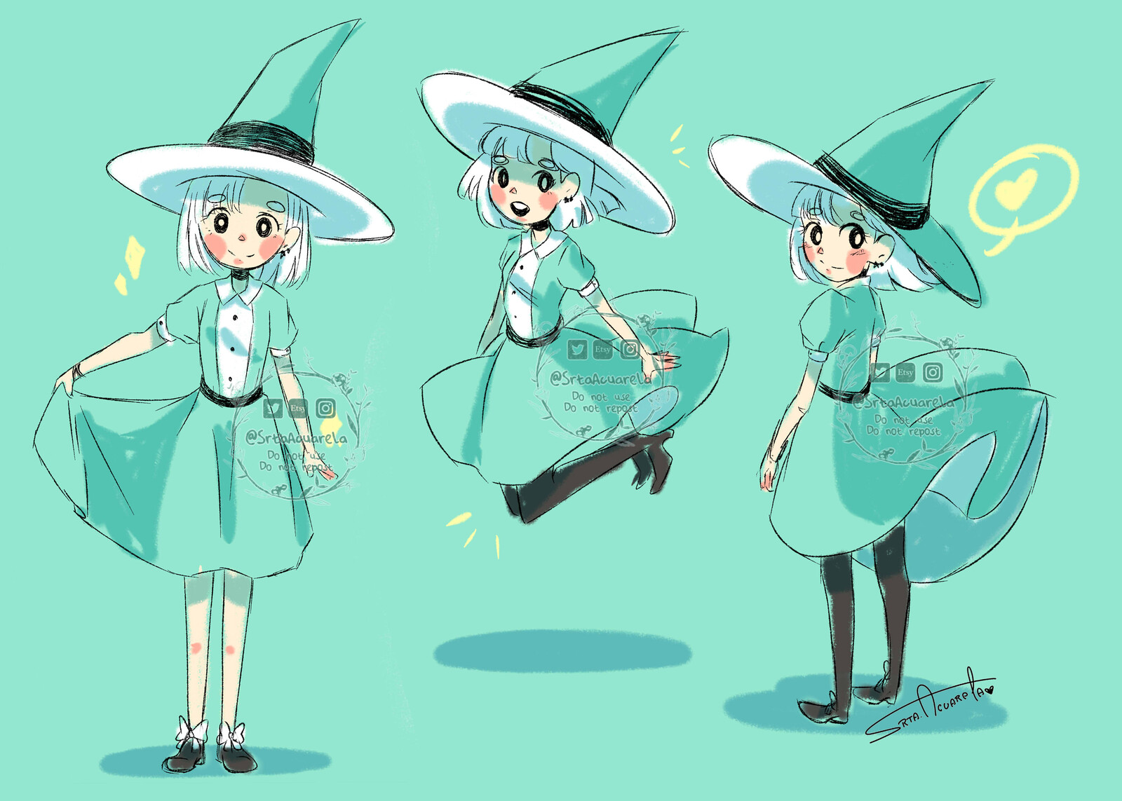 Denise Vella (Srta. Acuarela) - Some sketches of Lea (Original character)