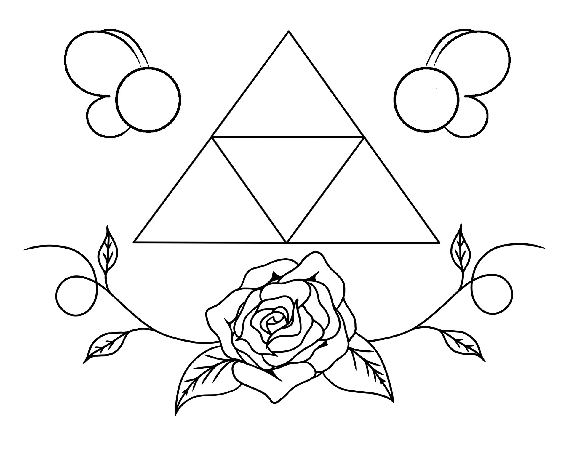 ArtStation - Legend of Zelda tattoo flash challenge (Line art)