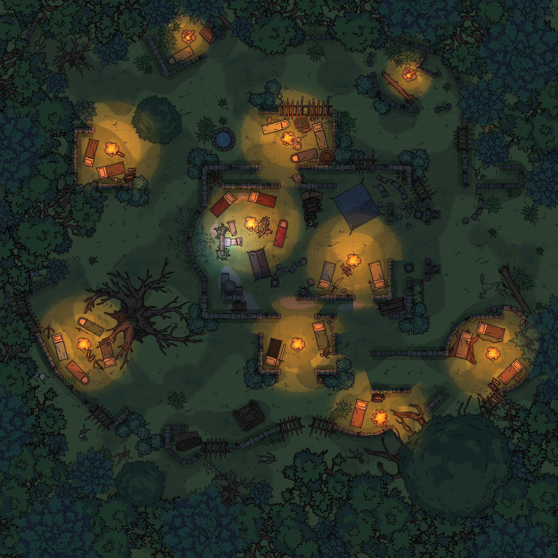 ArtStation - Old Church Campsite Battlemap