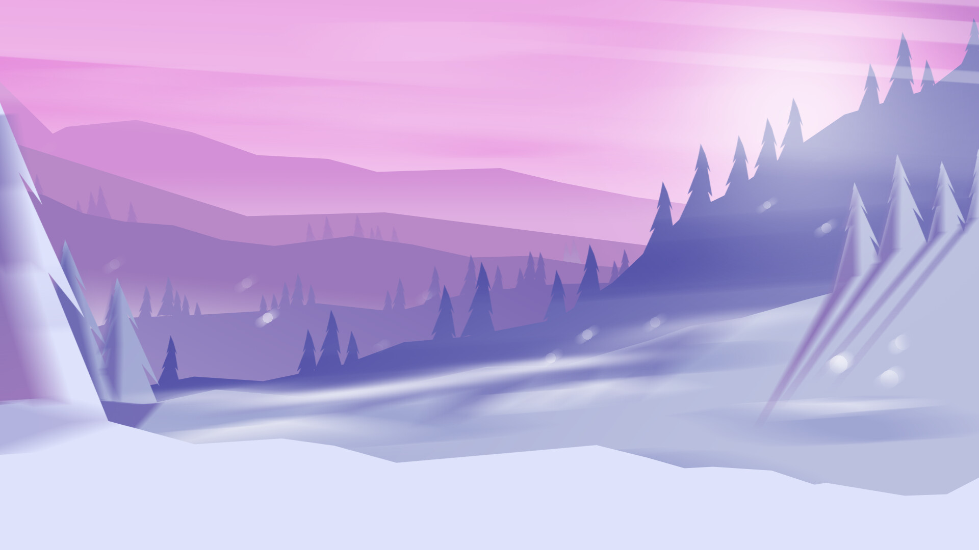 ArtStation - 2D Winter Landscape