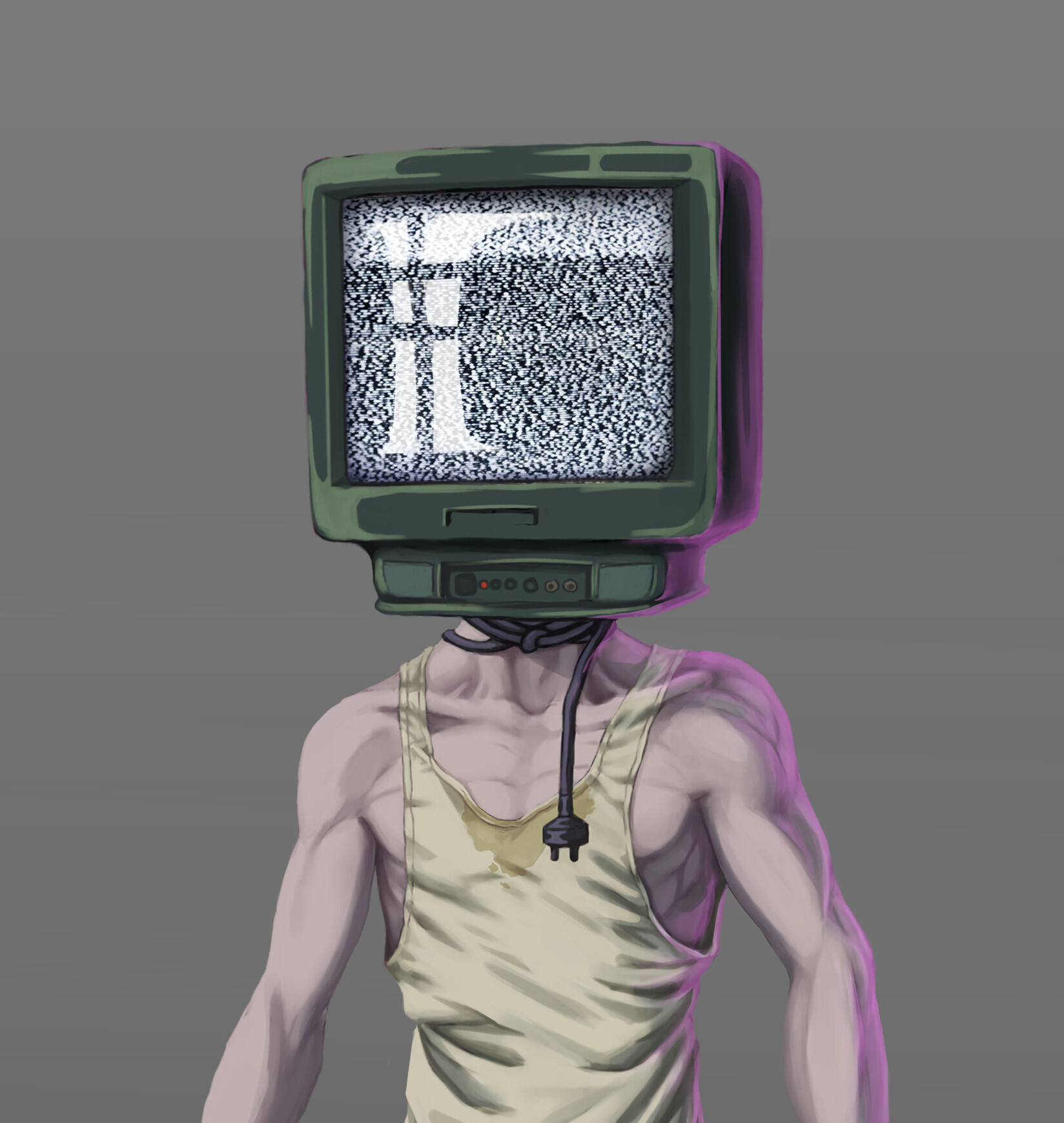 tv head guy drawing
