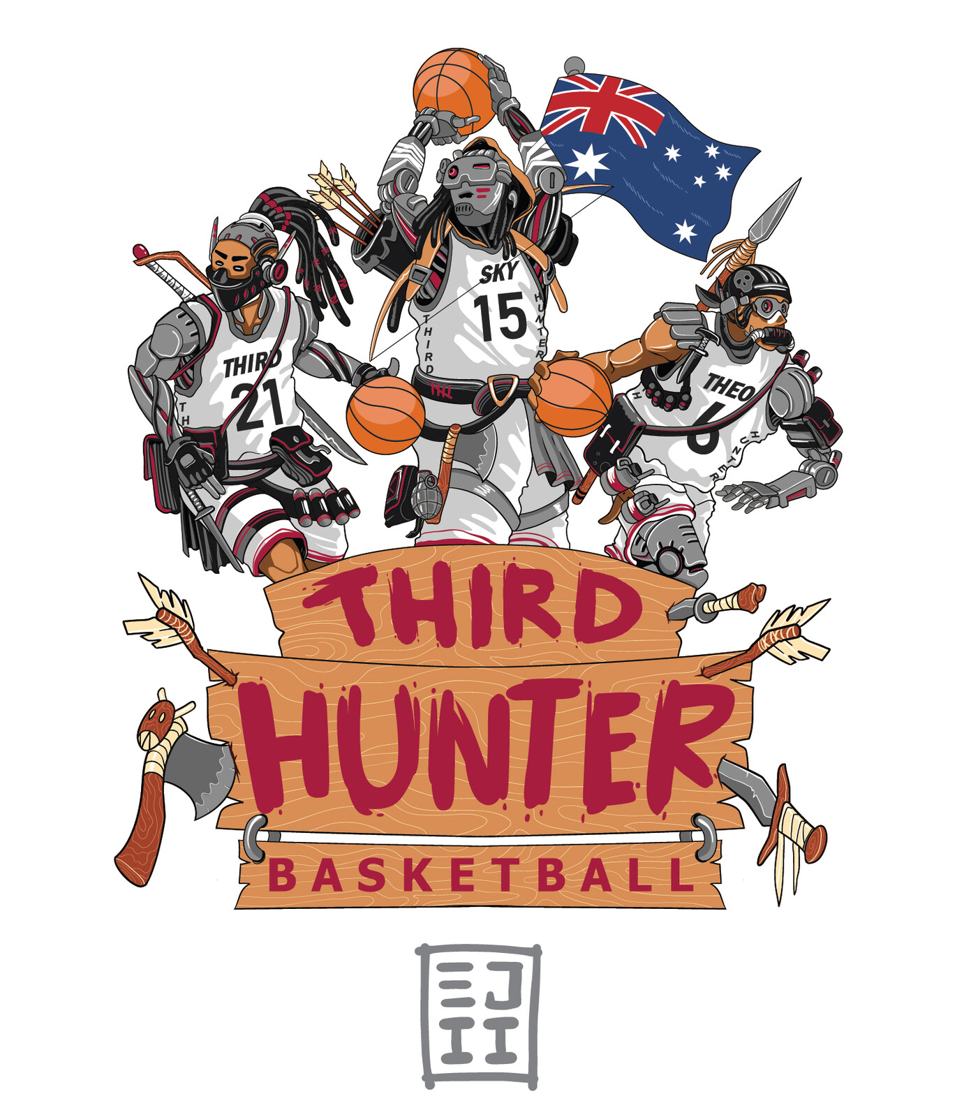 Ejii Mendoza - THIRD HUNTER BASKETBALL LOGO