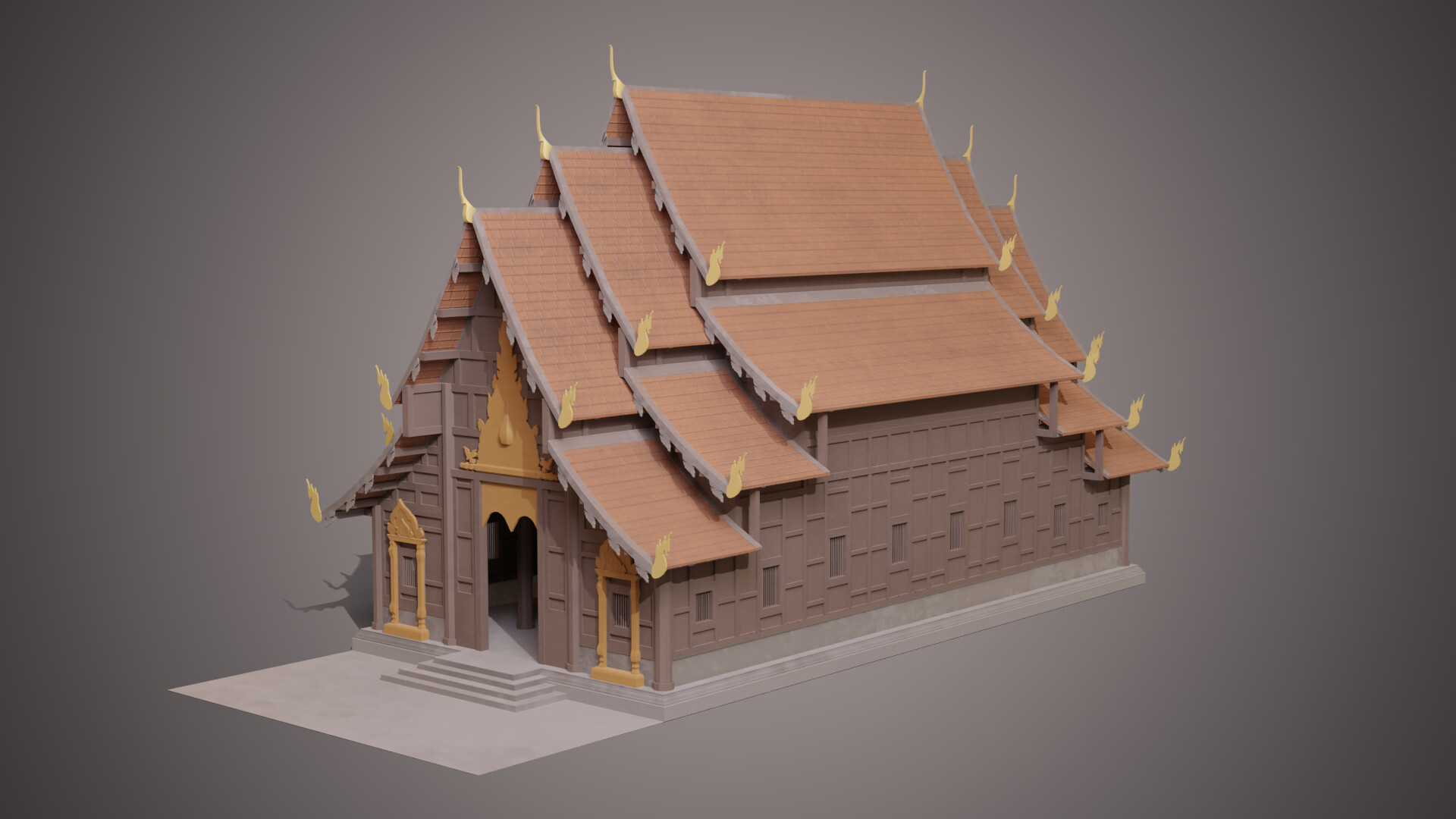 ArtStation - Low Poly Temple Pan Tao 2