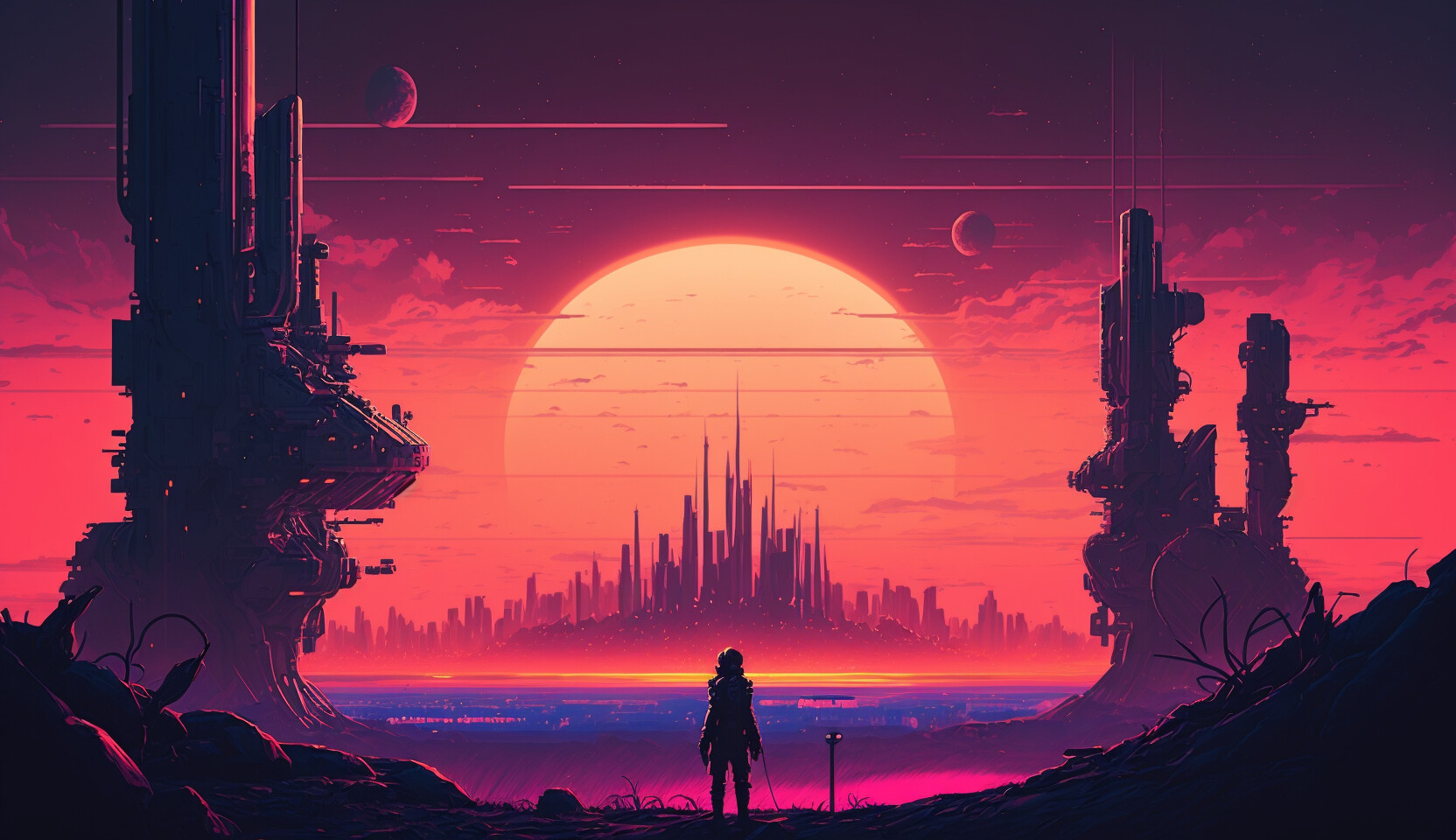 ArtStation - Sci-fi Synth Cityscape