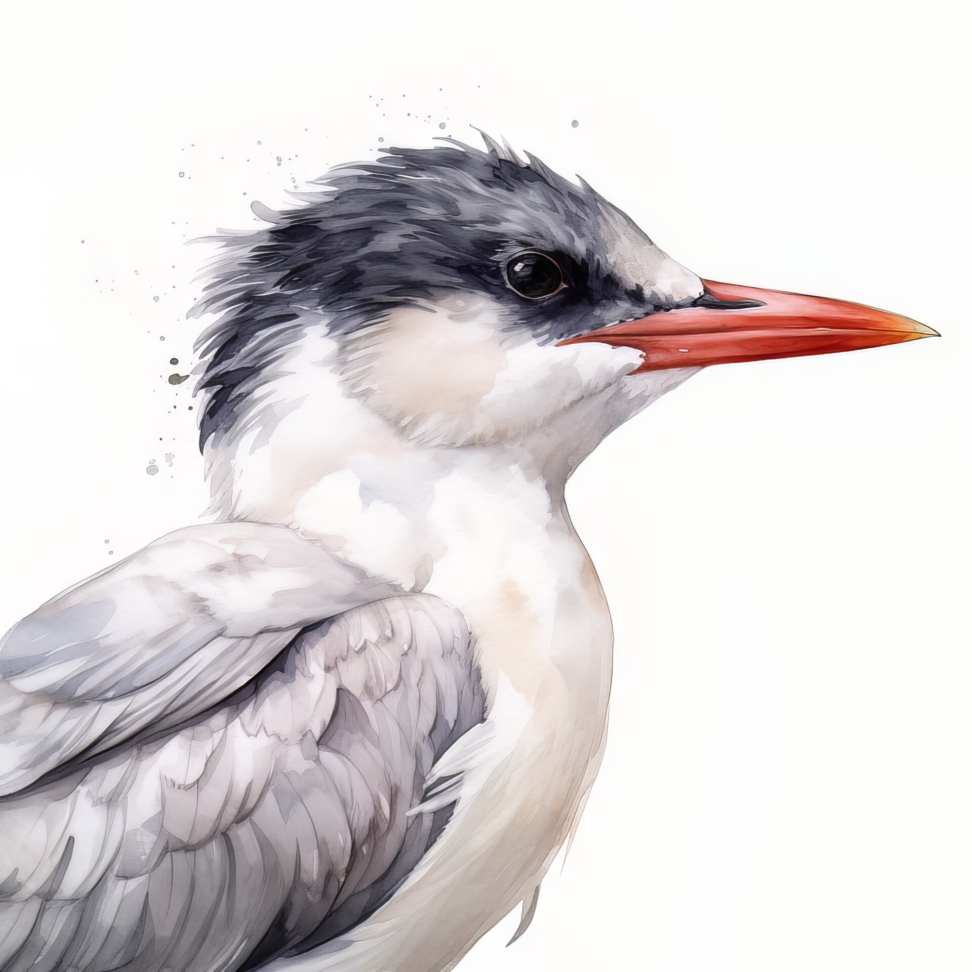 Francois Ringuette - Tern Bird Portrait Watercolor Painting