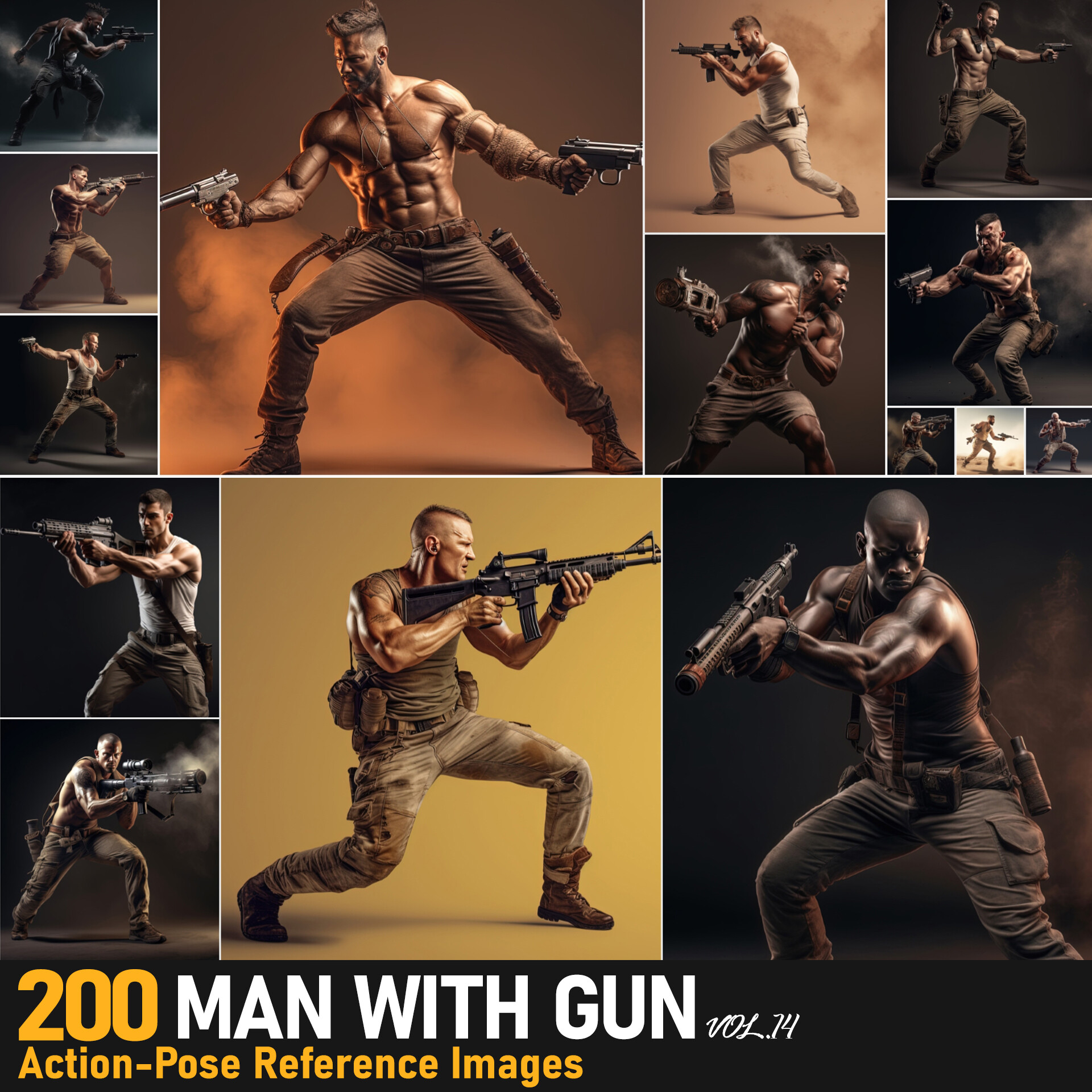 Action Poses Reference Gun