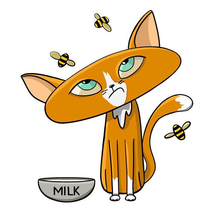 ArtStation - Cat and bees