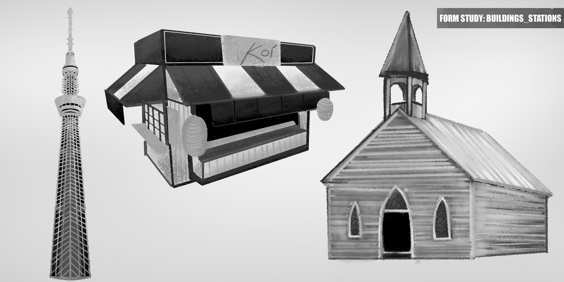 ArtStation - Form study: Buildings