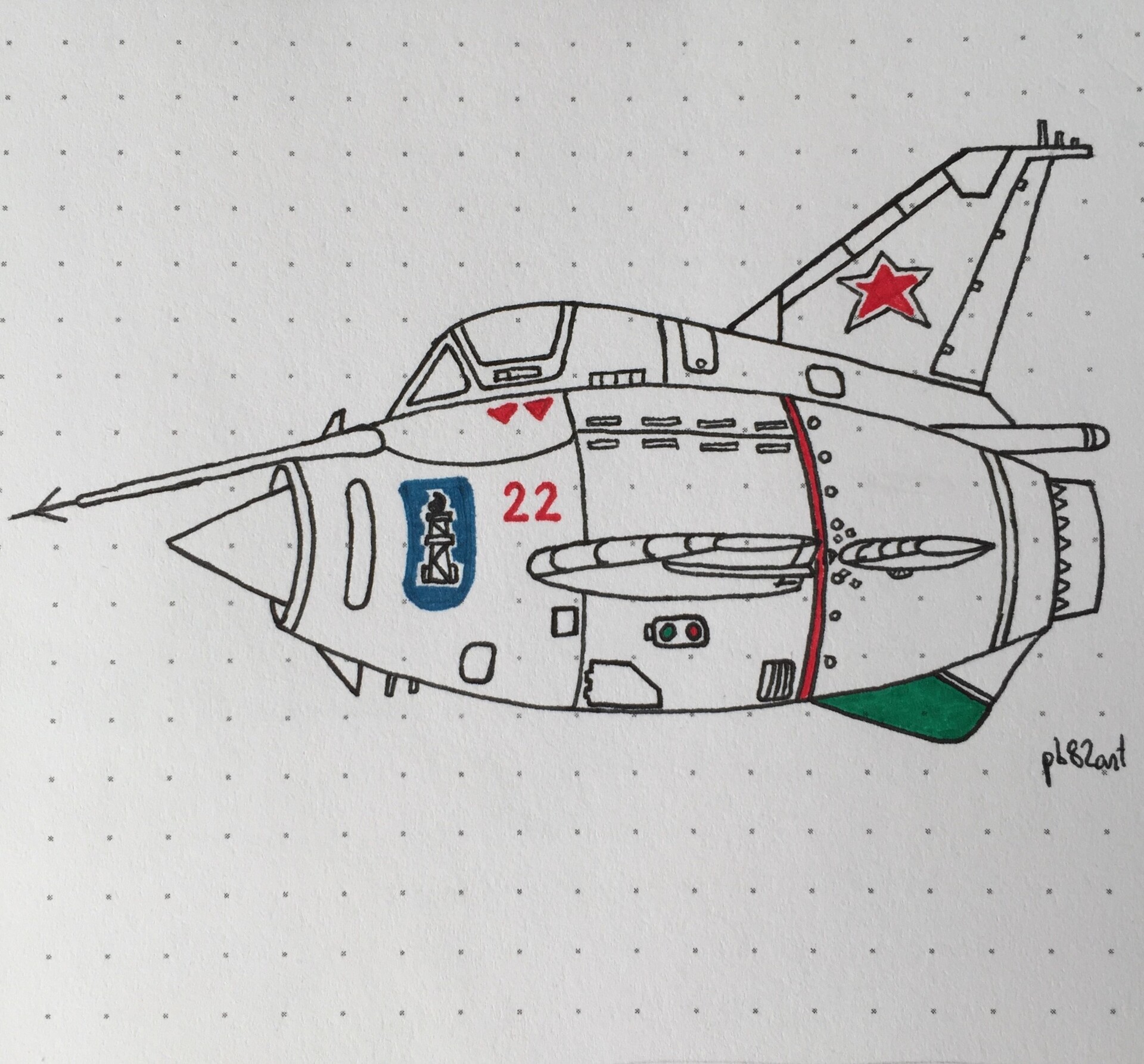 pb82art - Cartoon Soviet Mig-21 ~pb82art