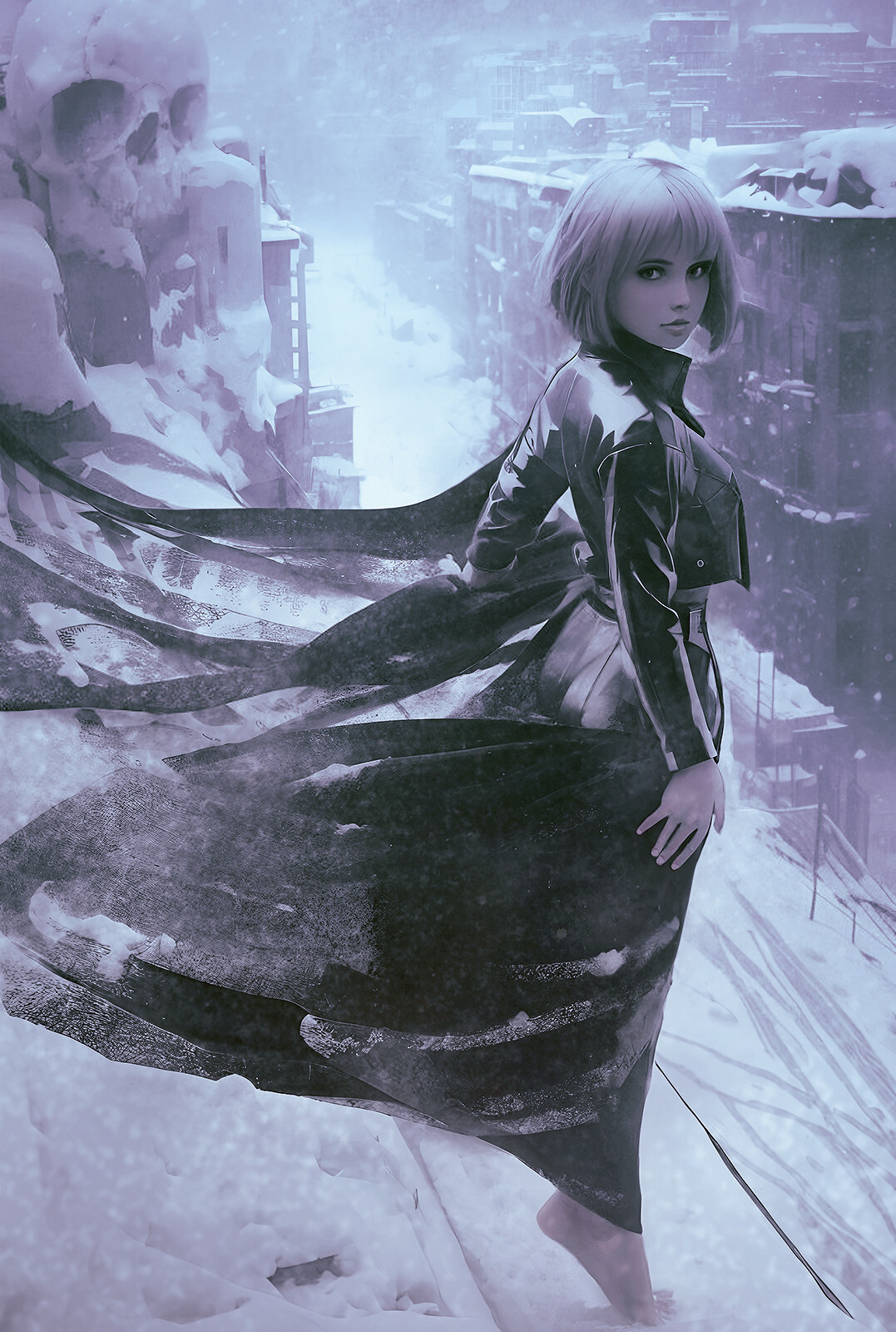 ArtStation - A girl with a braid haircut