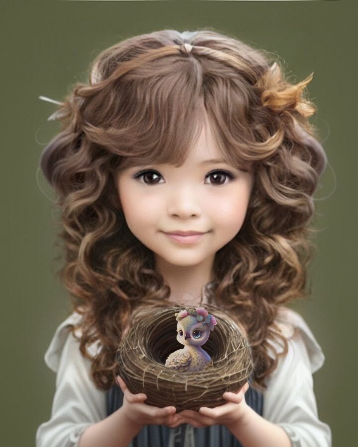 ArtStation - Little girl finds nest