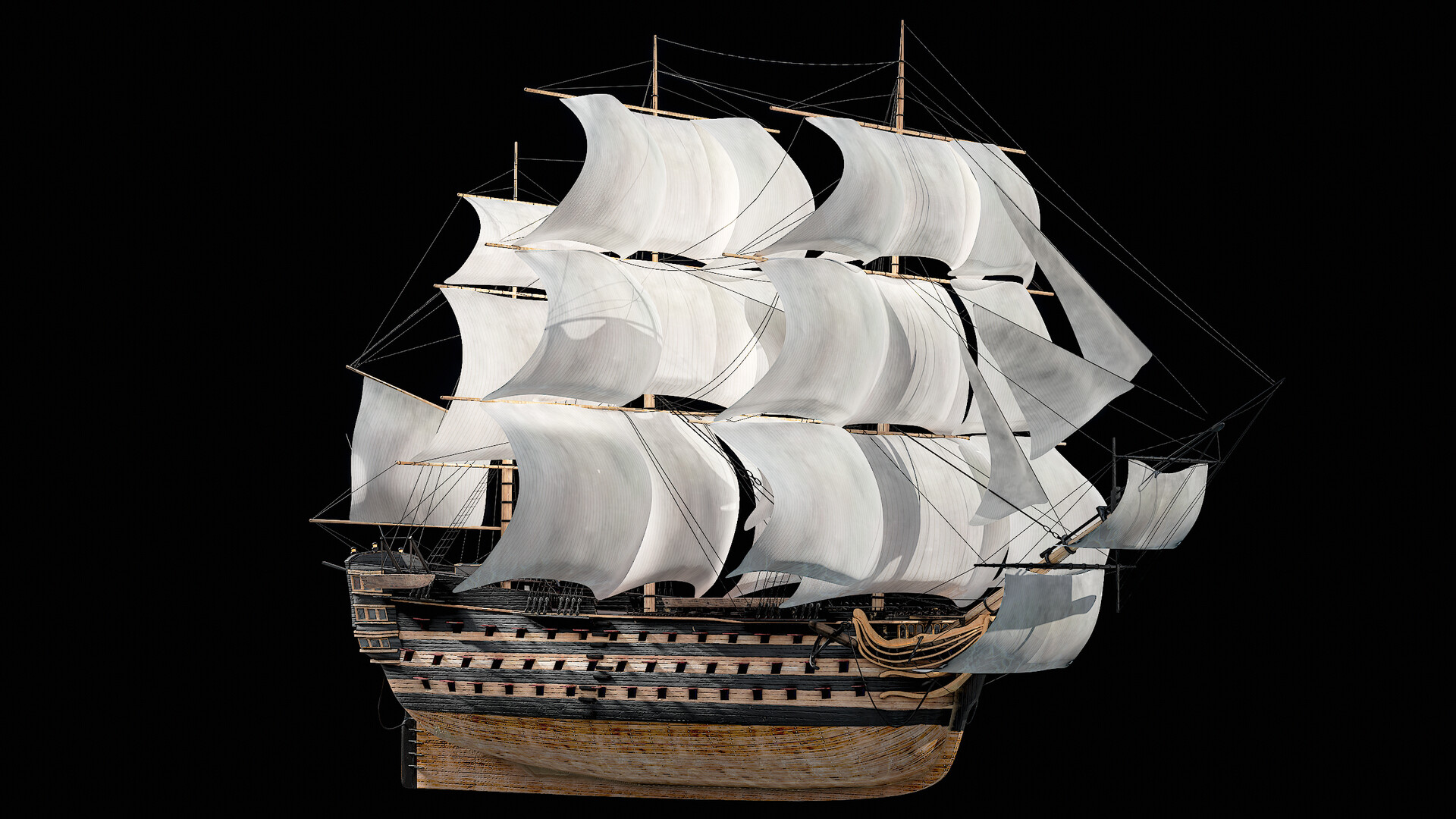 Cordy Daler - Ship Of The Line - PBR 3D Model
