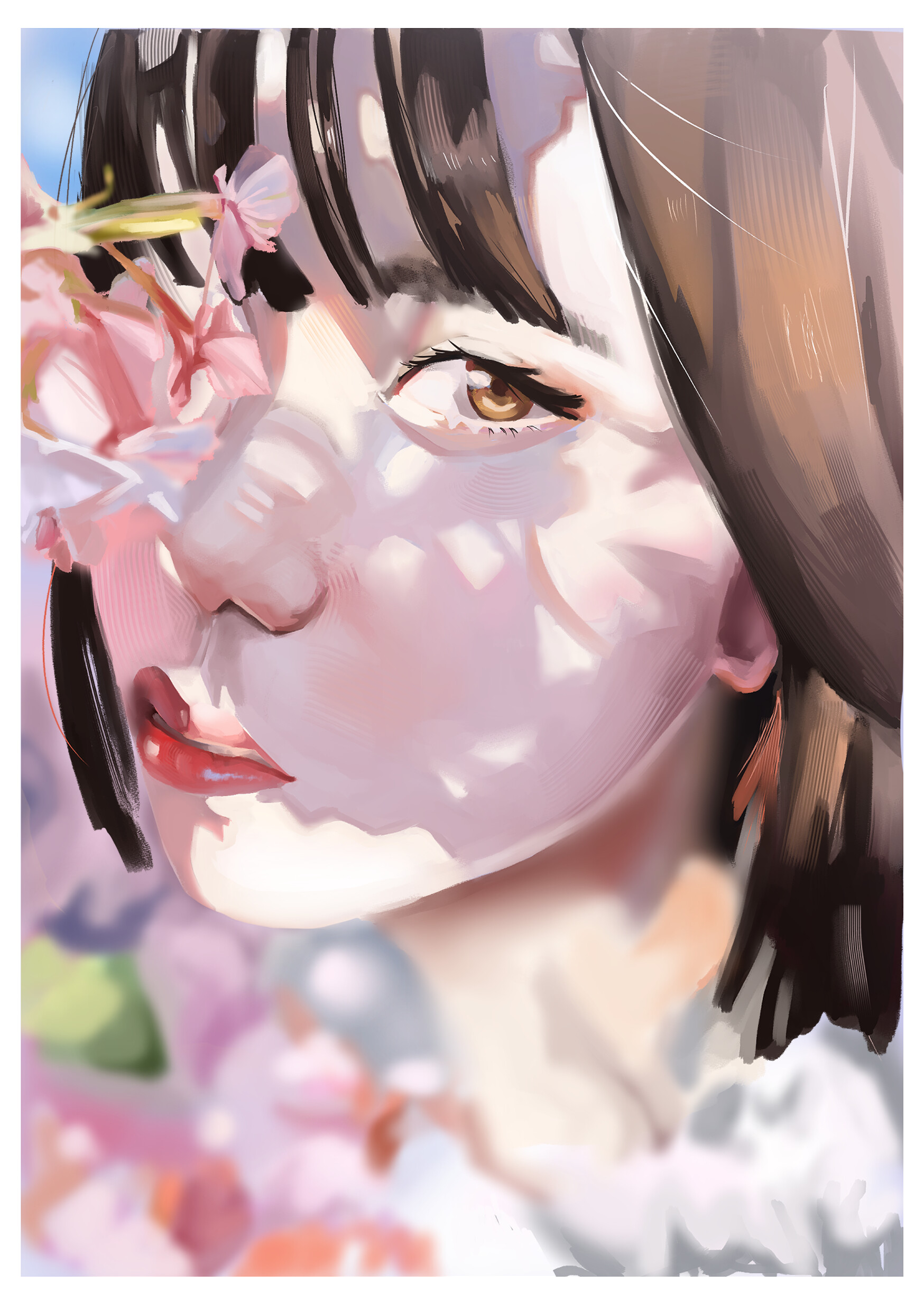 ArtStation - Cherry Blossom Portrait Study