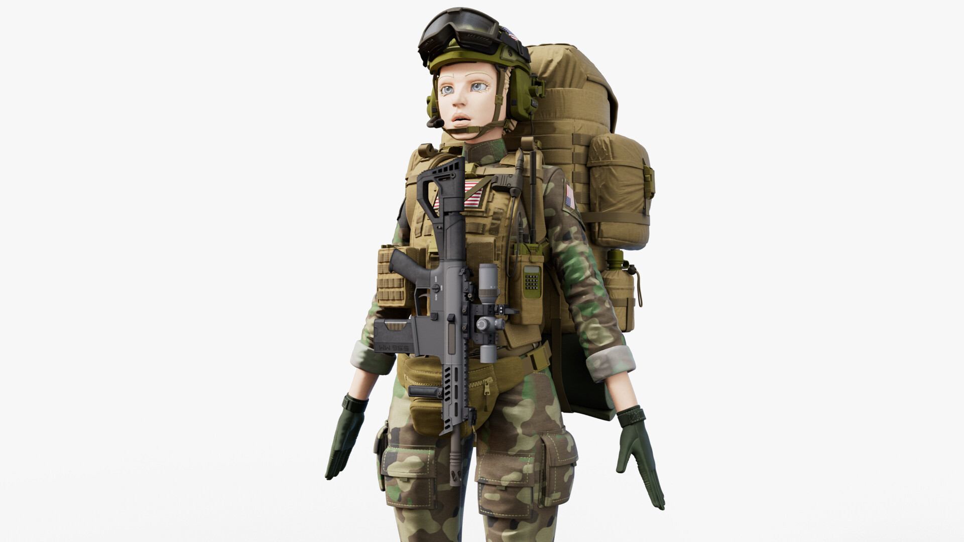 ArtStation - Modular Stylized Cartoon Heroine Woman Female Soldier
