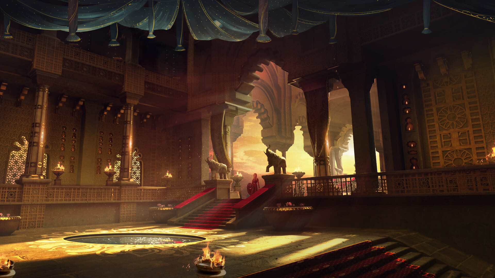 ArtStation - Palace interior Matte Painting