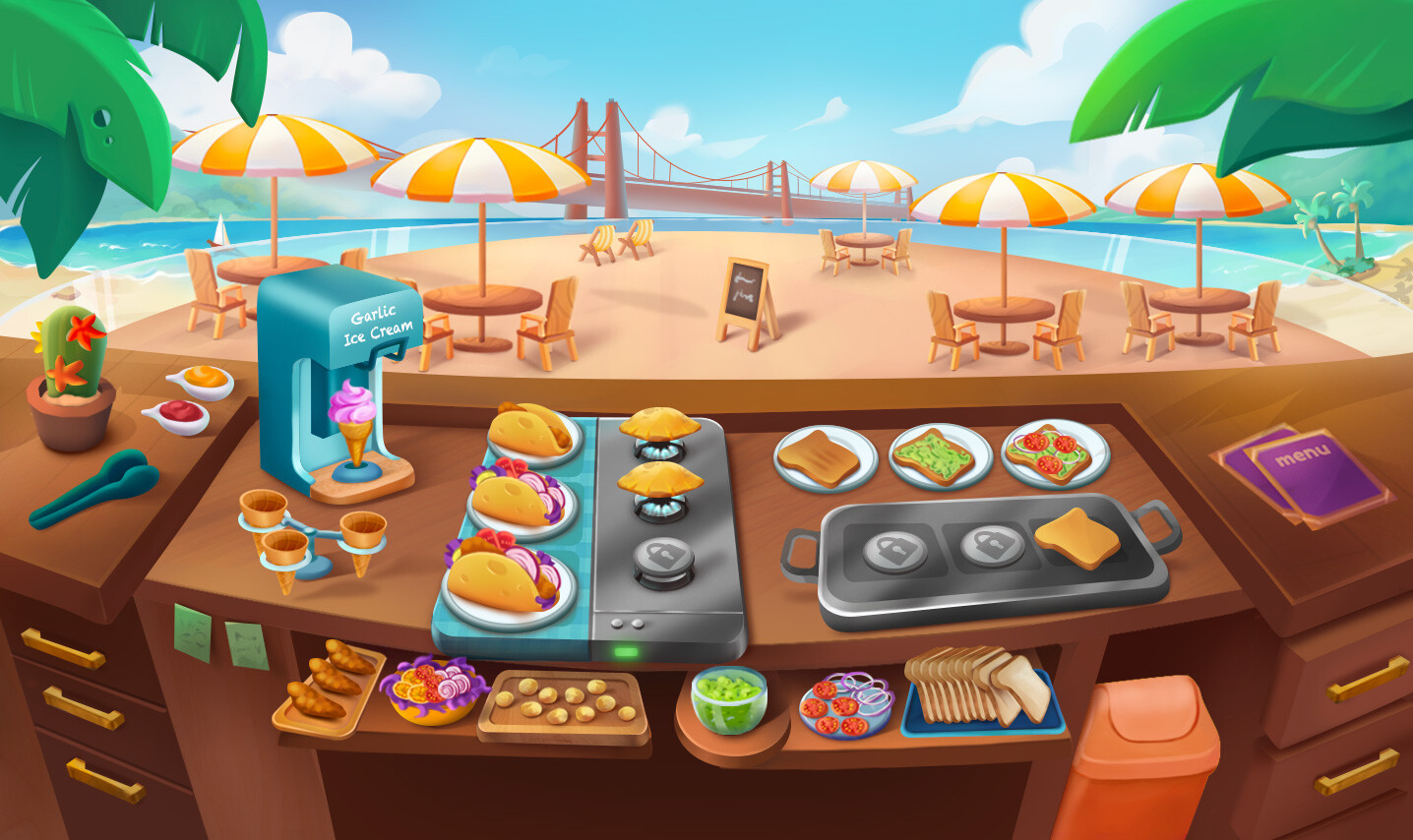 ArtStation - Cooking casual game art "California"