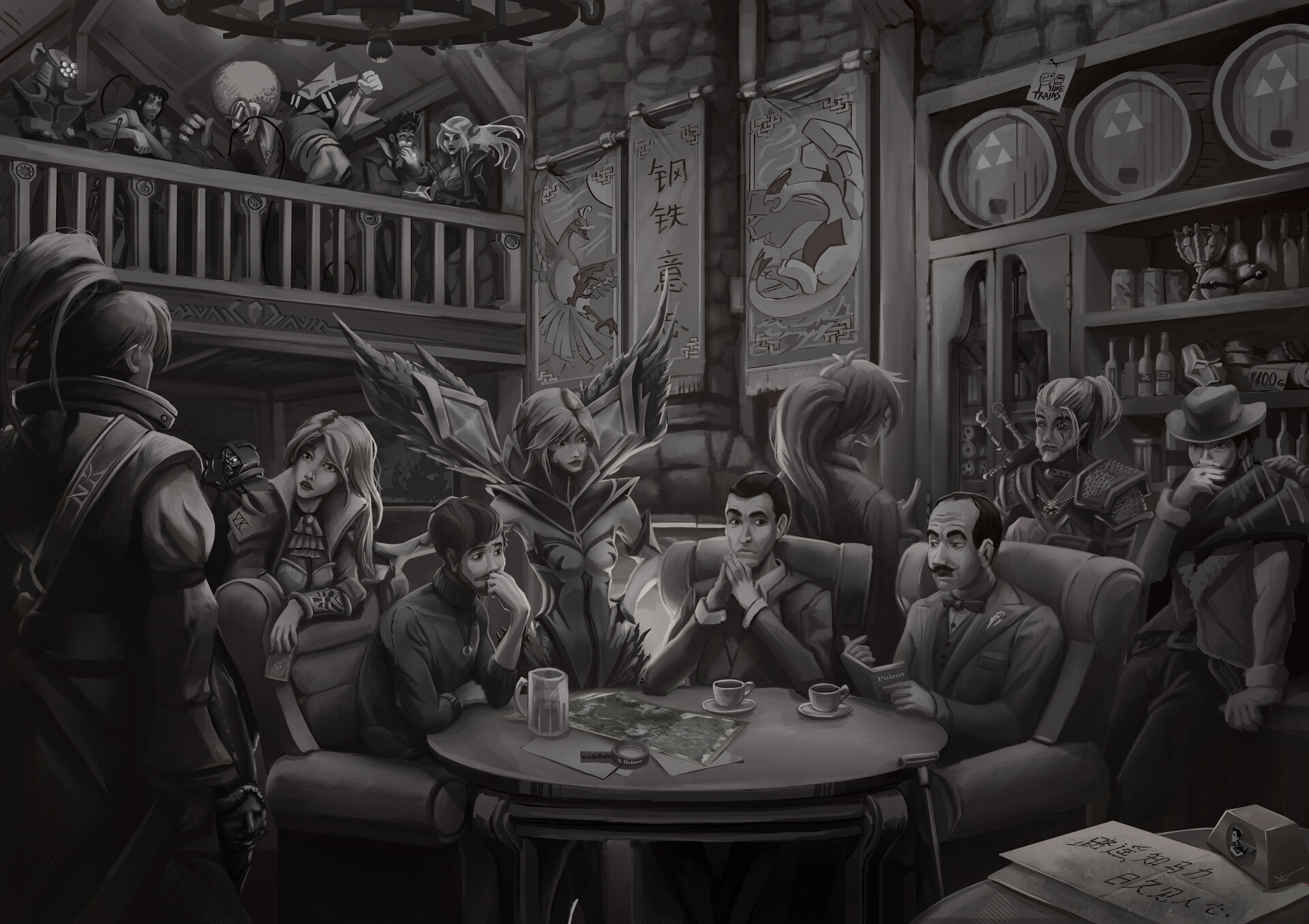 ArtStation - Tavern with favourite characters