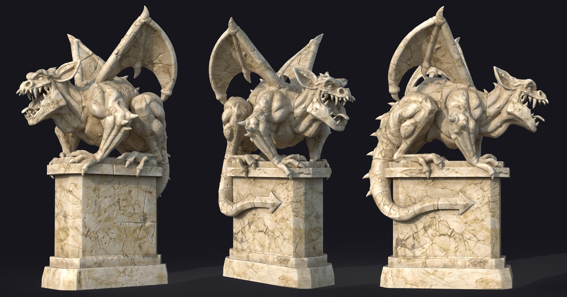 Hadrien Gouedard - Cerberus - Gargoyle sculpture