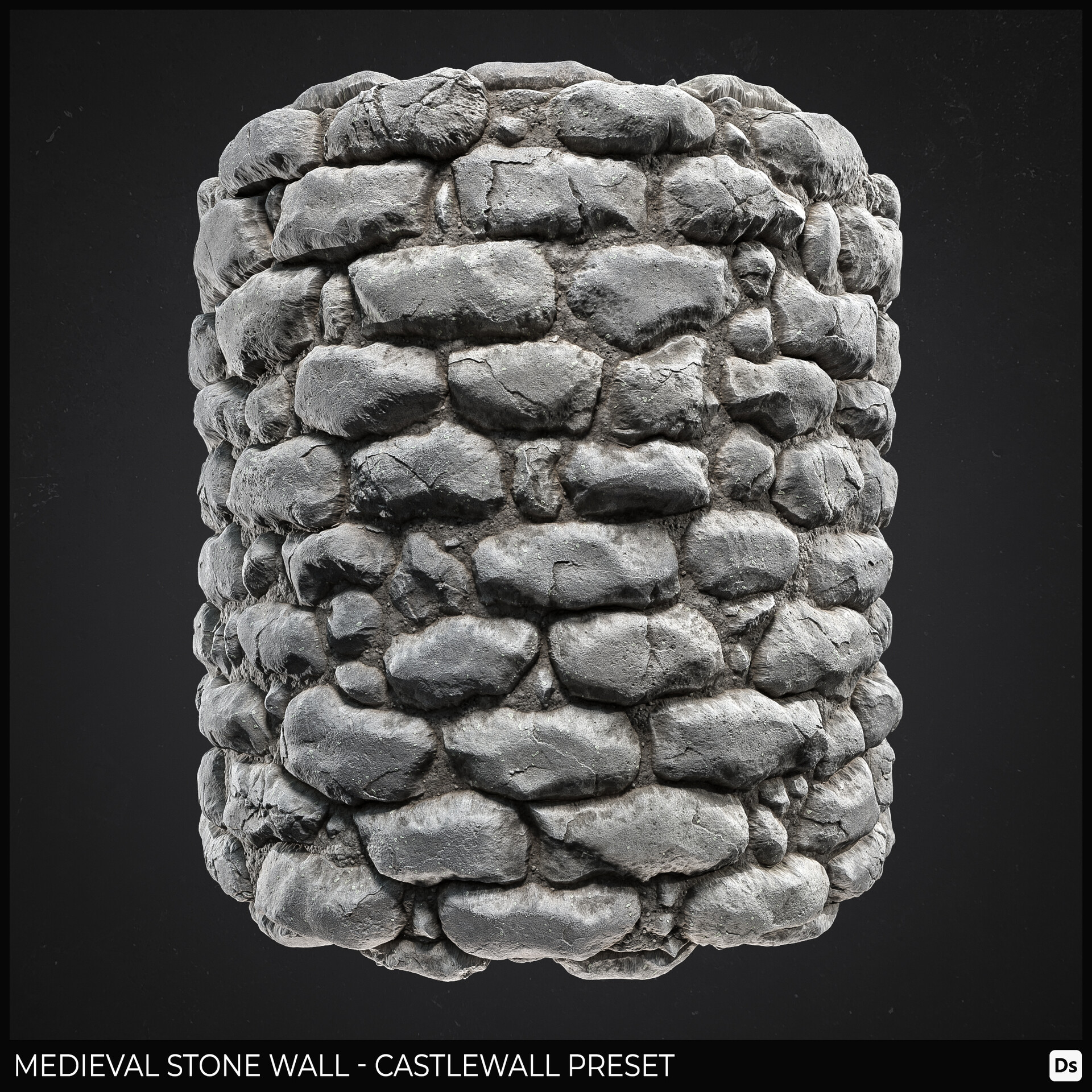 Szymon Styrczula - Medieval Stone Wall - Substance Designer Material