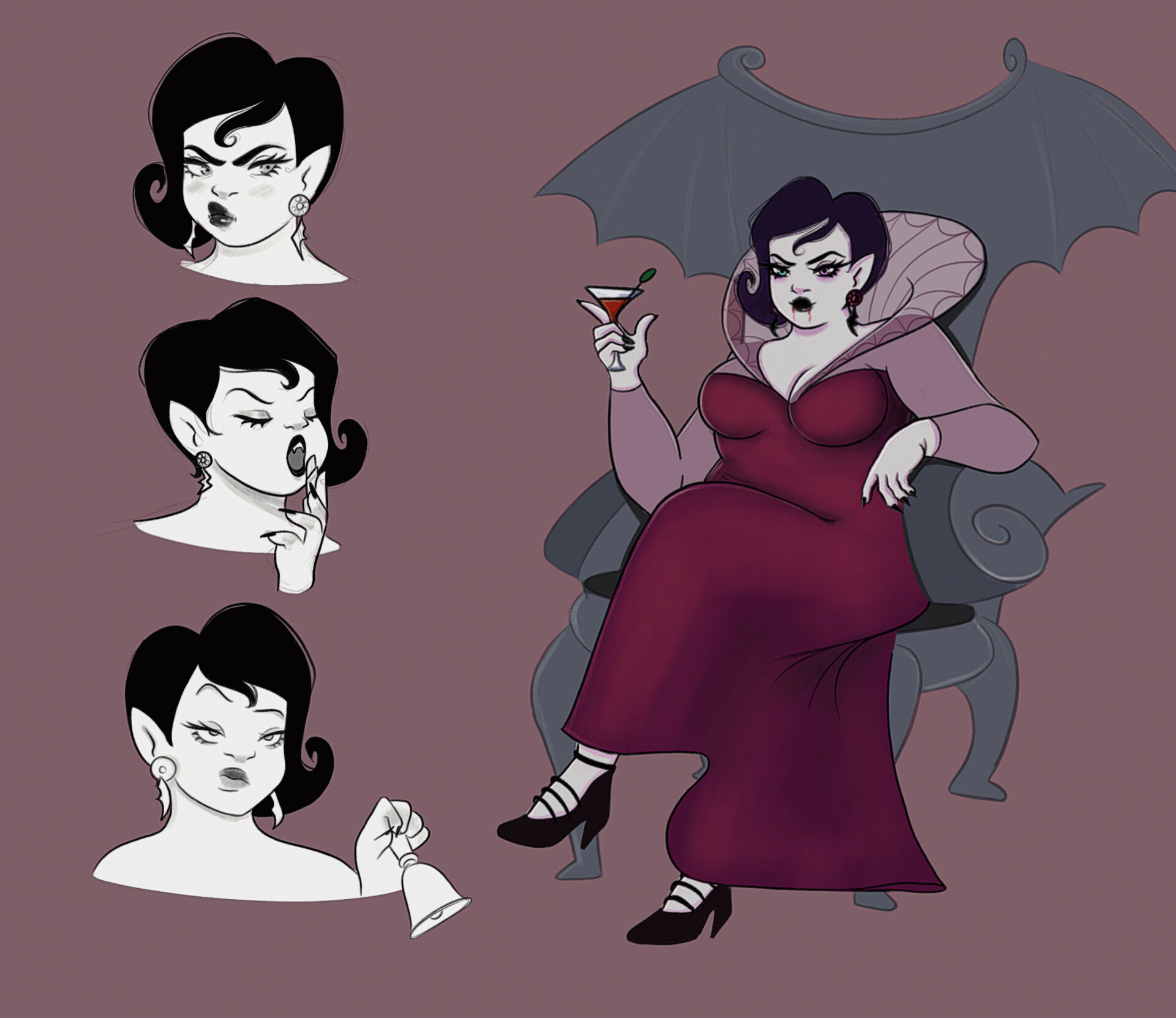 ArtStation - Character design Vampire Couple and Tired Maid