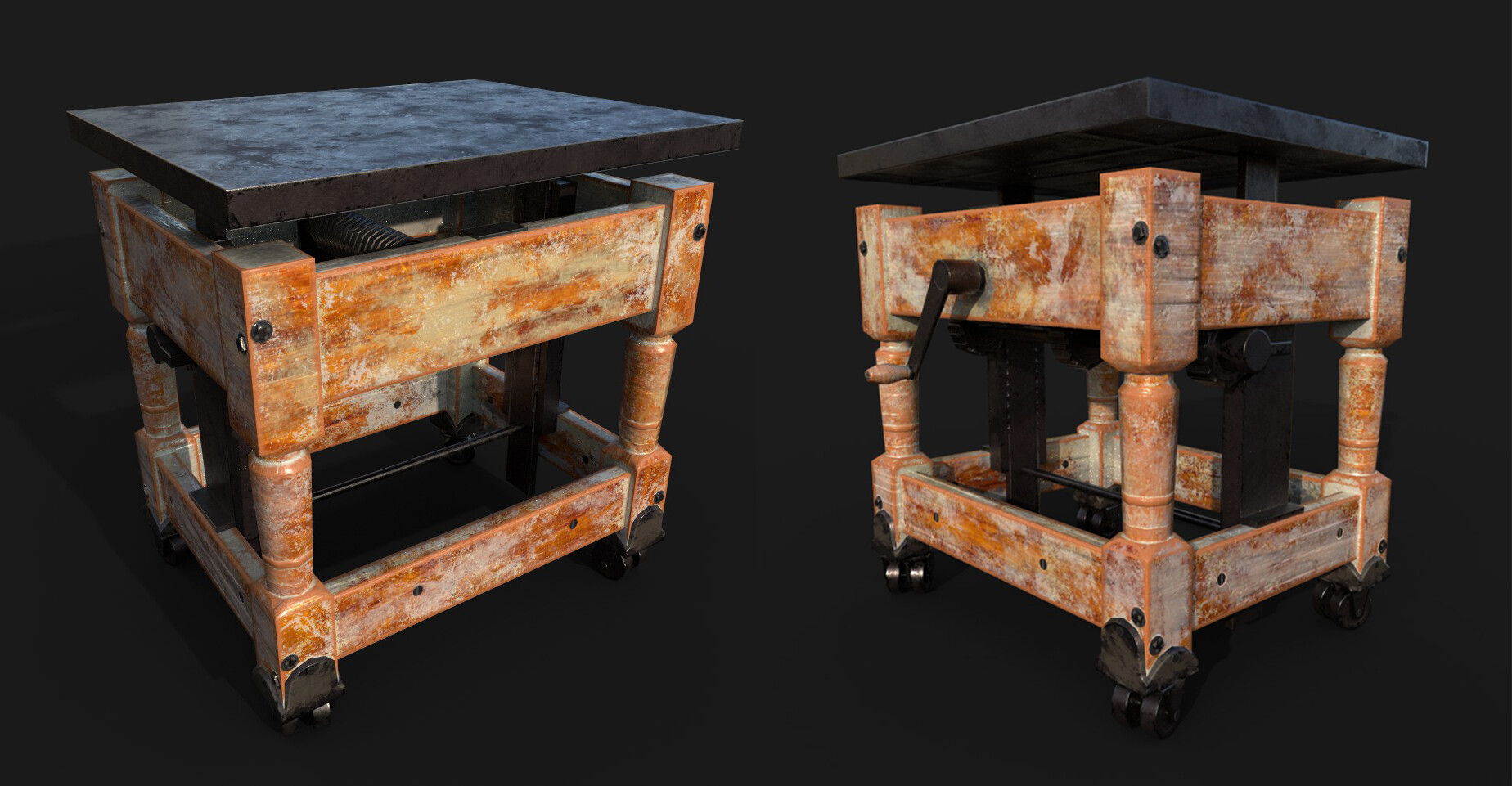 KAPIL PRAKASH MANGATE - Old style Wood&Metal table