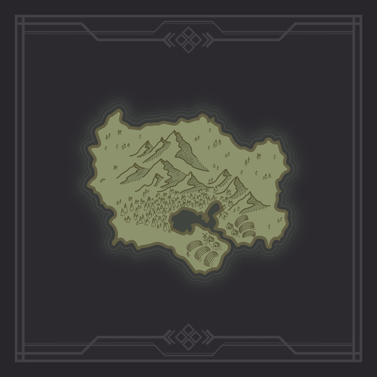 ArtStation - Map of an island (vector graphics)