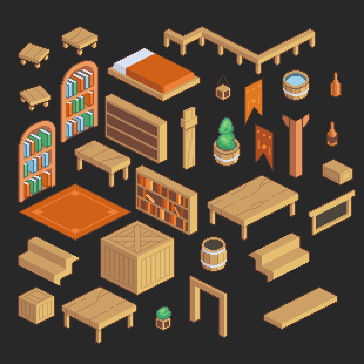 Valerio Colonna - Pixel Art Interior Isometric View