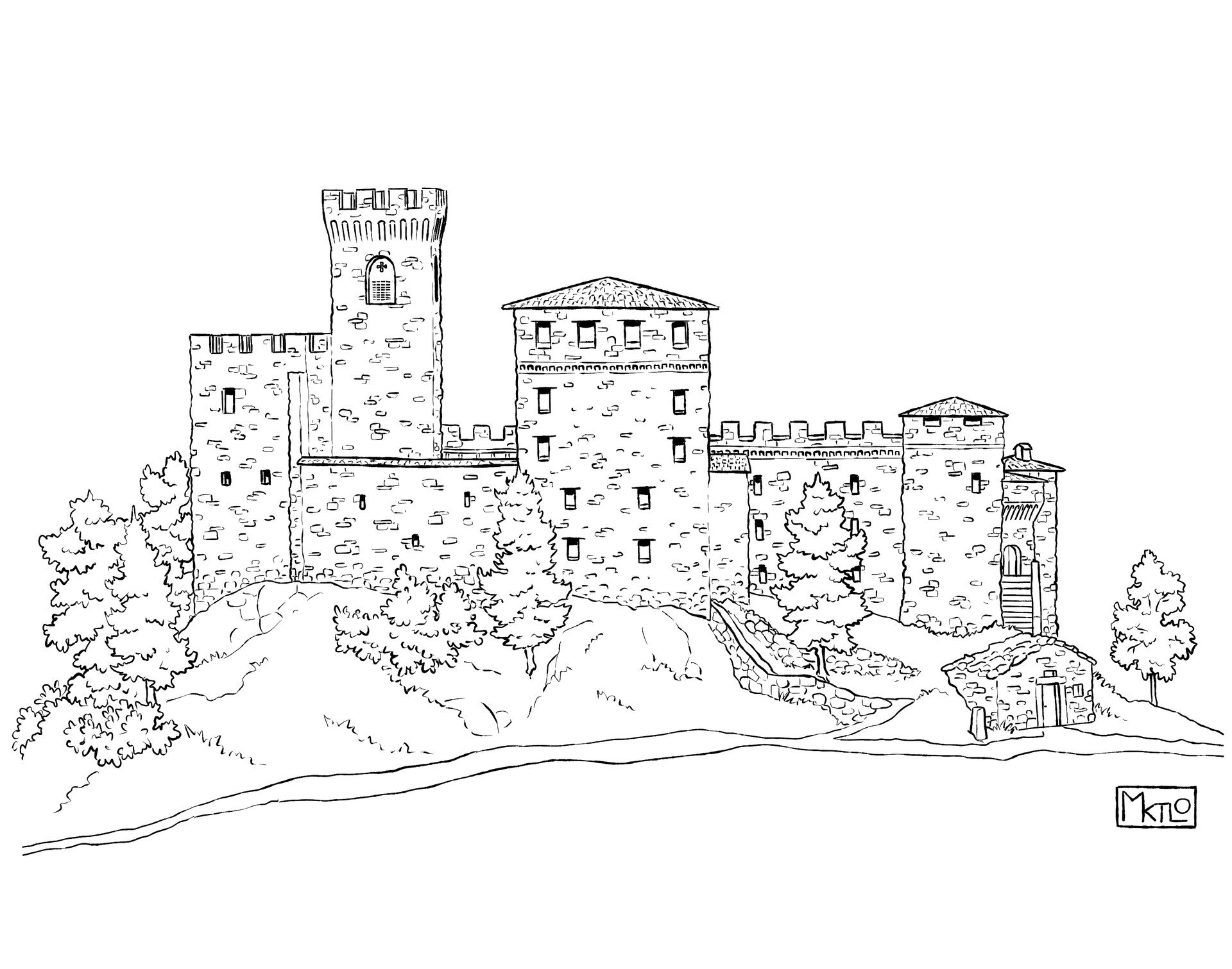 ArtStation - Italian castle sideview